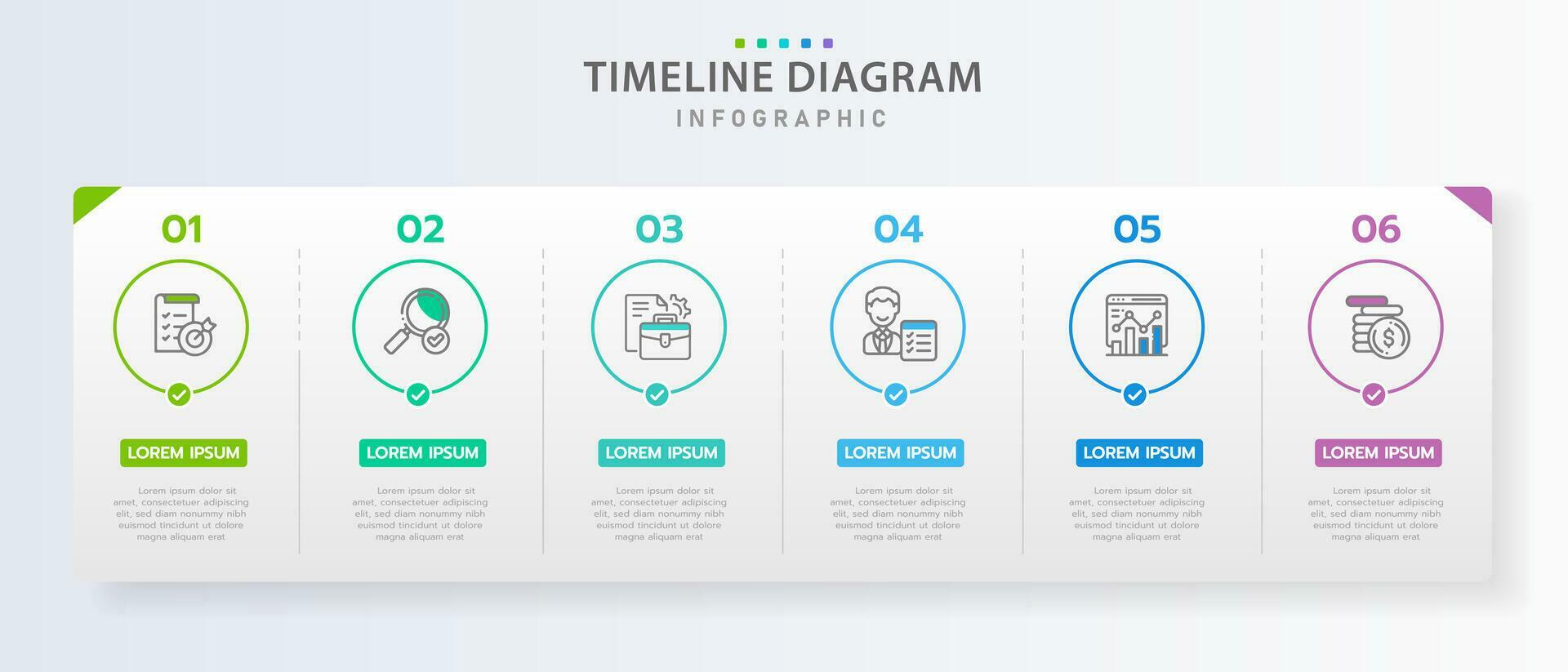 Infographic template for business. 6 Steps Modern Timeline diagram with roadmap and rectangle ...