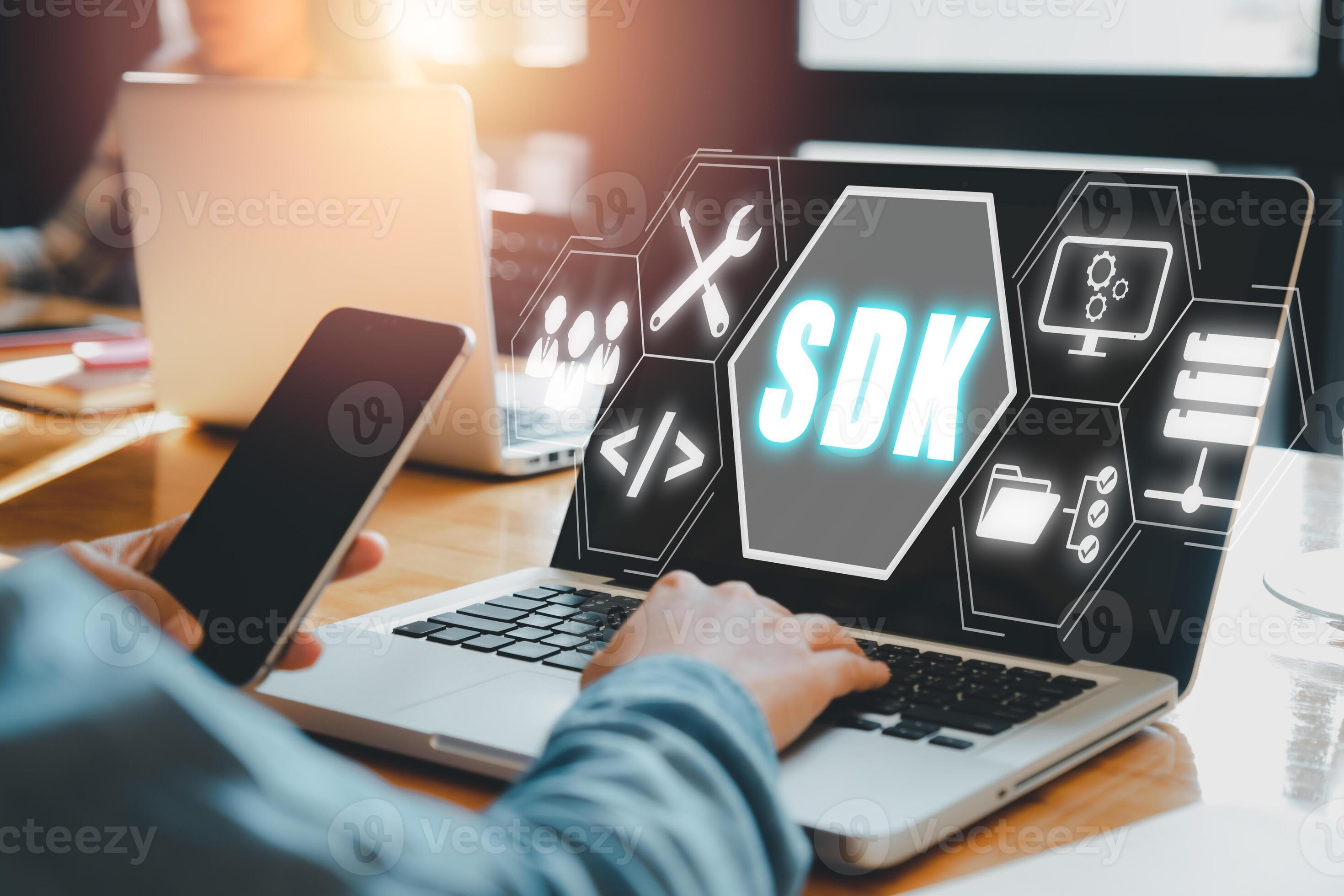 Sdk Software Development Kit Programming Language Technology Concept Person Typing Keyboard 9020