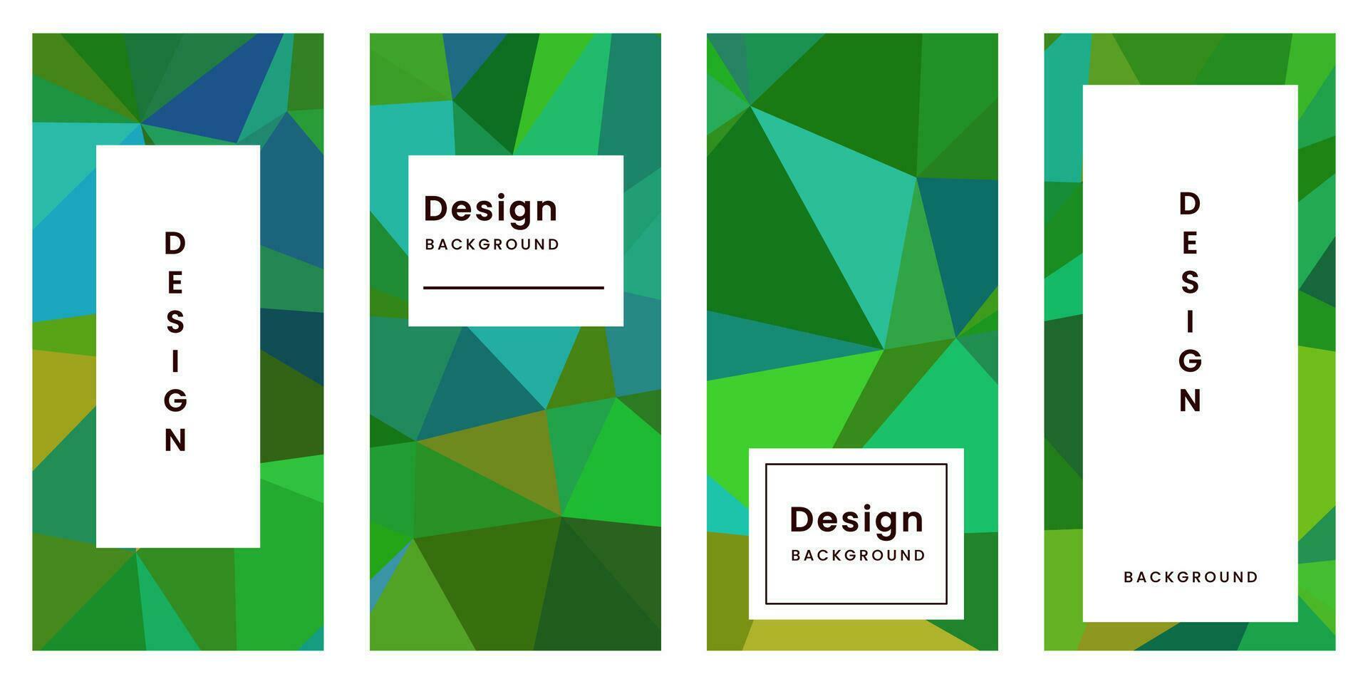 Set Of Brochures With Abstract Geometric Green Colorful Vibrant Background 36044429 Vector Art