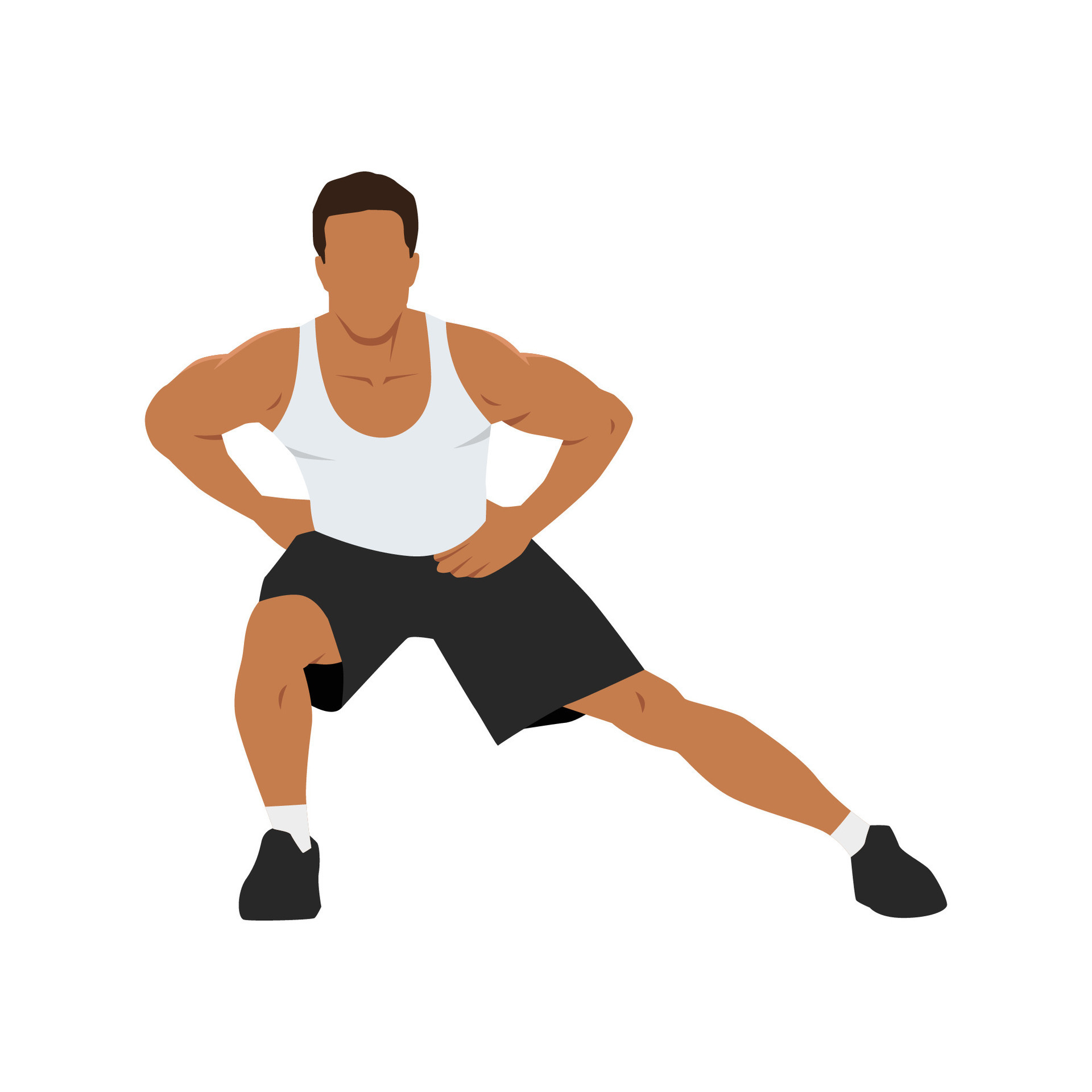 Man doing standing adductor or adduction stretch exercise. 36044503 ... Man doing standing adductor or adduction stretch exercise. 36044503 ...