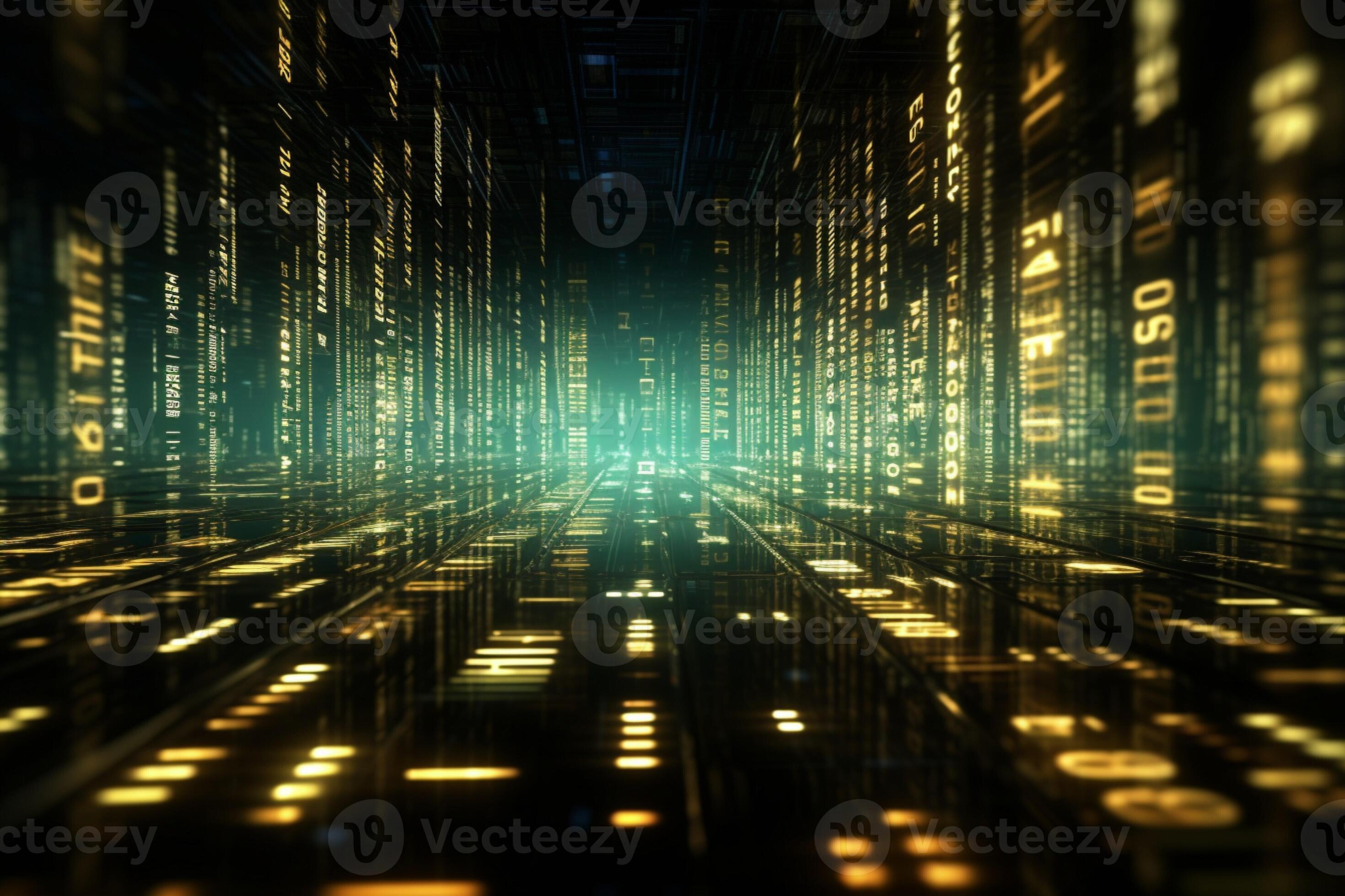 Ai Generated Binary Backdrop Futuristic Cyberspace Ambiance With Binary