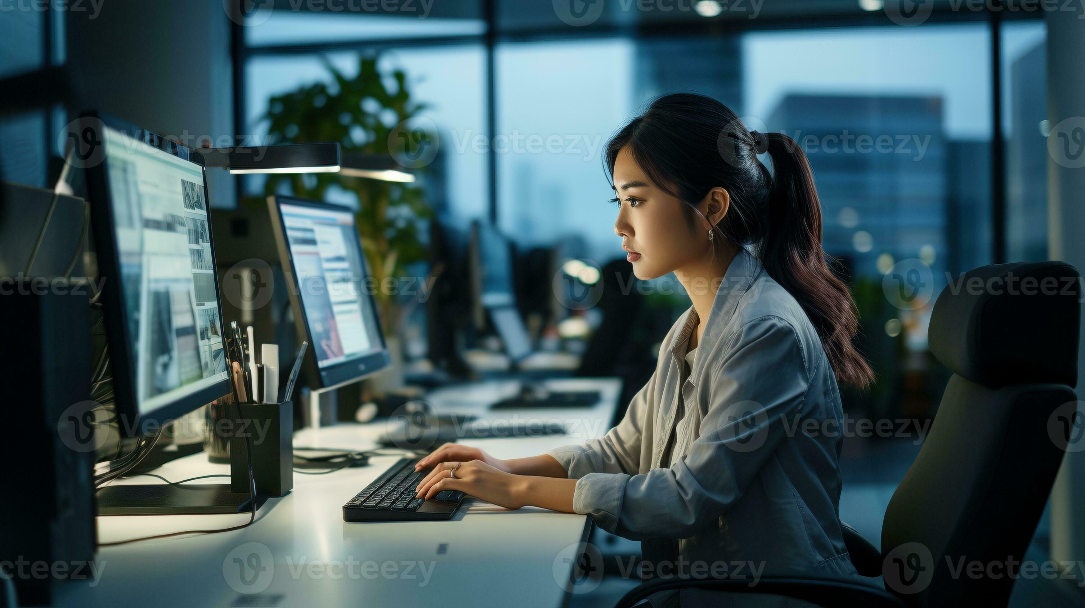 AI generated Korean young adult woman sales manager at workplace ai ...