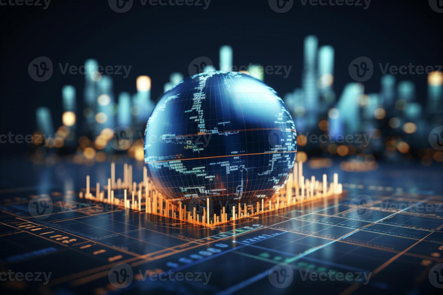 AI generated Visualizing finance 3D rendering combines digital earth ... AI generated Visualizing finance 3D rendering combines digital earth ...