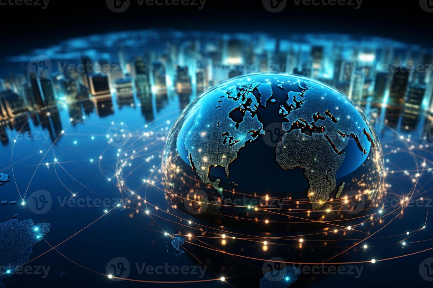 AI generated Business connectivity Global network connection concept ... AI generated Business connectivity Global network connection concept ...