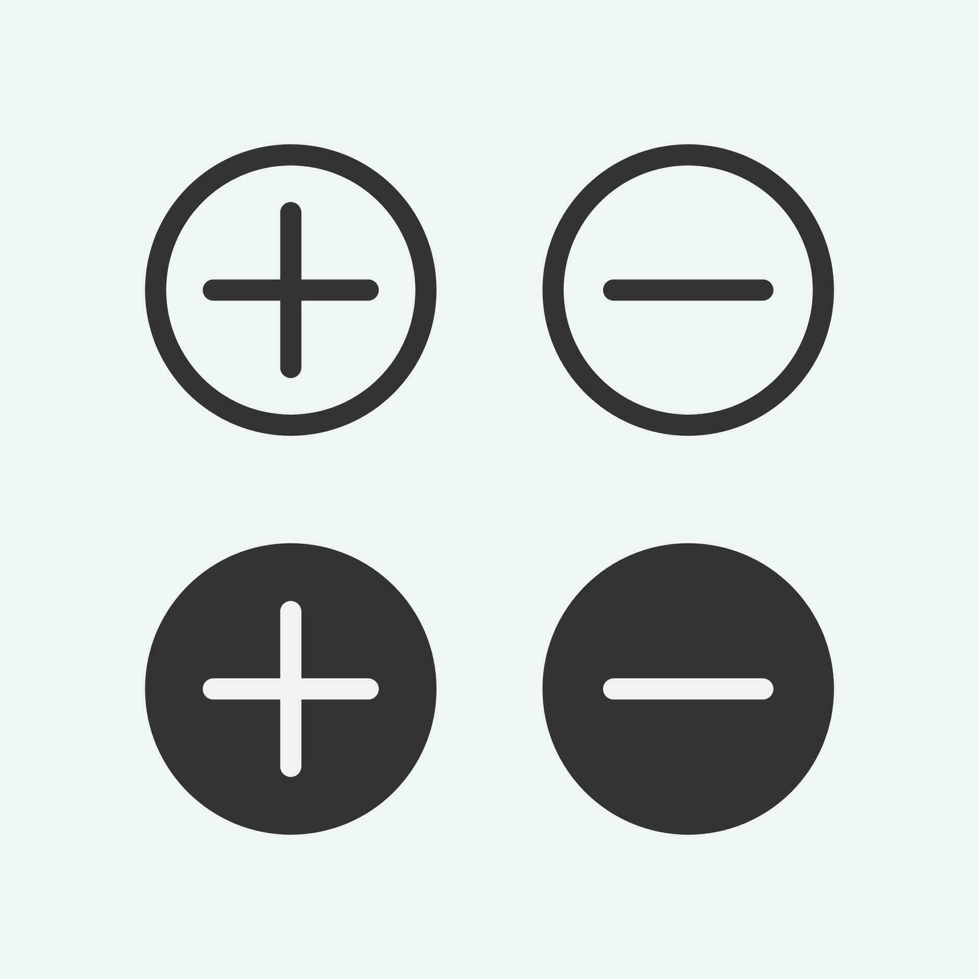 Plus and minus icon. Plus and less icon simple add sign vector 36046543 ...