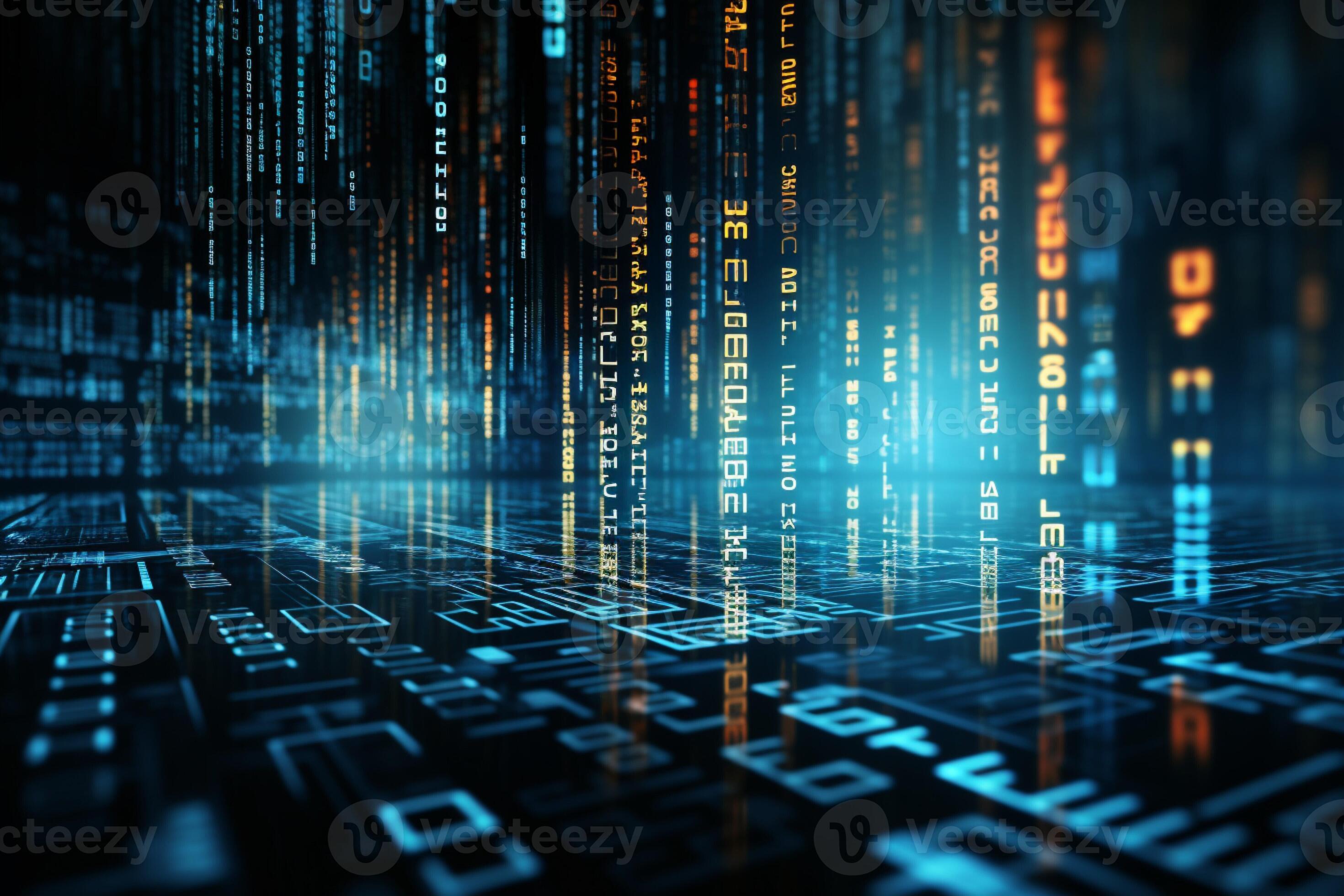 Ai Generated Futuristic Digital Canvas Binary Code And Ai Algorithms Intertwine Seamlessly