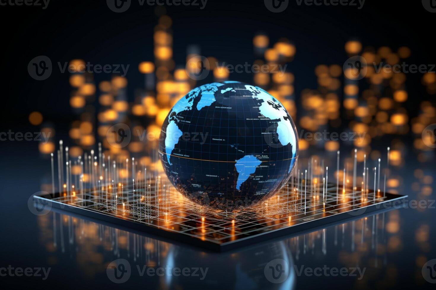 AI generated Visualizing finance 3D rendering combines digital earth ... AI generated Visualizing finance 3D rendering combines digital earth ...