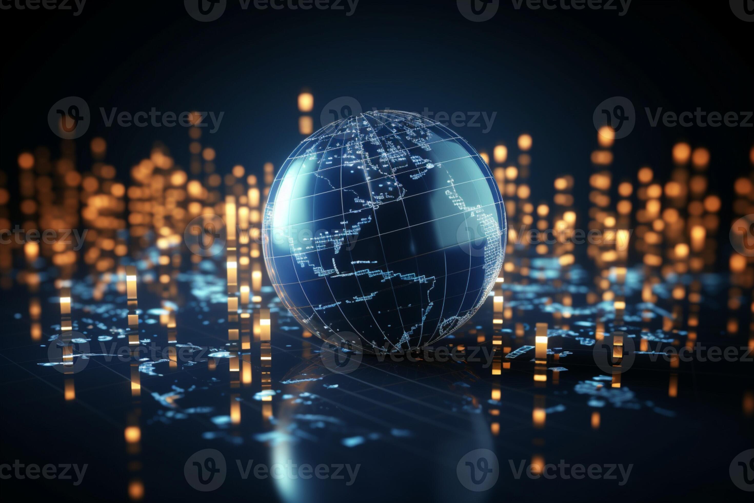 AI generated Visualizing finance 3D rendering combines digital earth ... AI generated Visualizing finance 3D rendering combines digital earth ...
