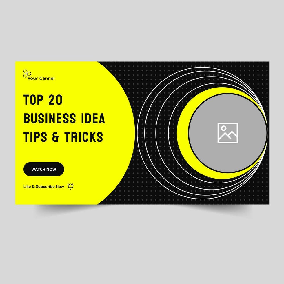 Fully editable vector illustration video thumbnail banner design, business idea tips and tricks ...