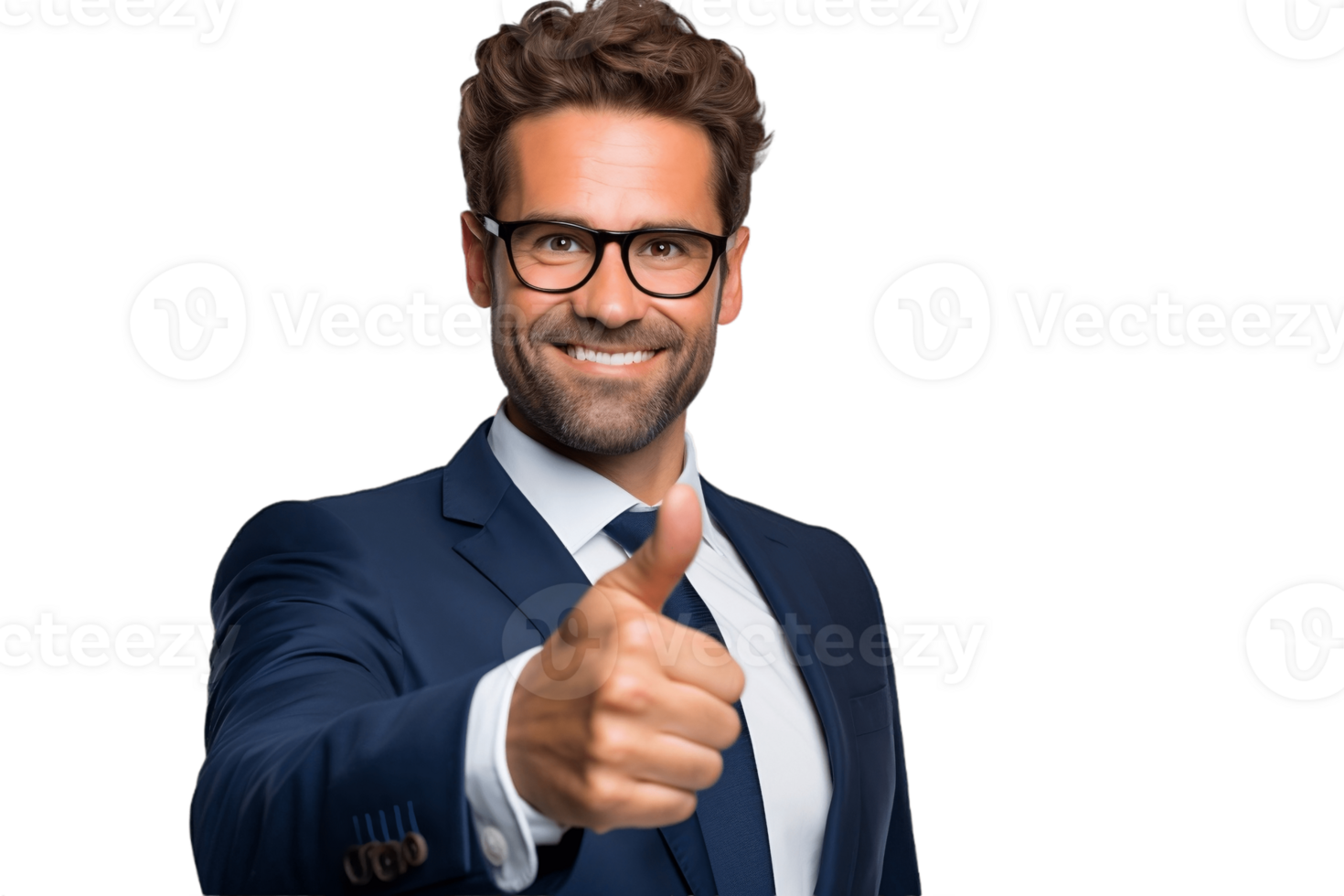 AI generated Smiling Business Consultant Thumbs Up Isolated on ... AI generated Smiling Business Consultant Thumbs Up Isolated on ...