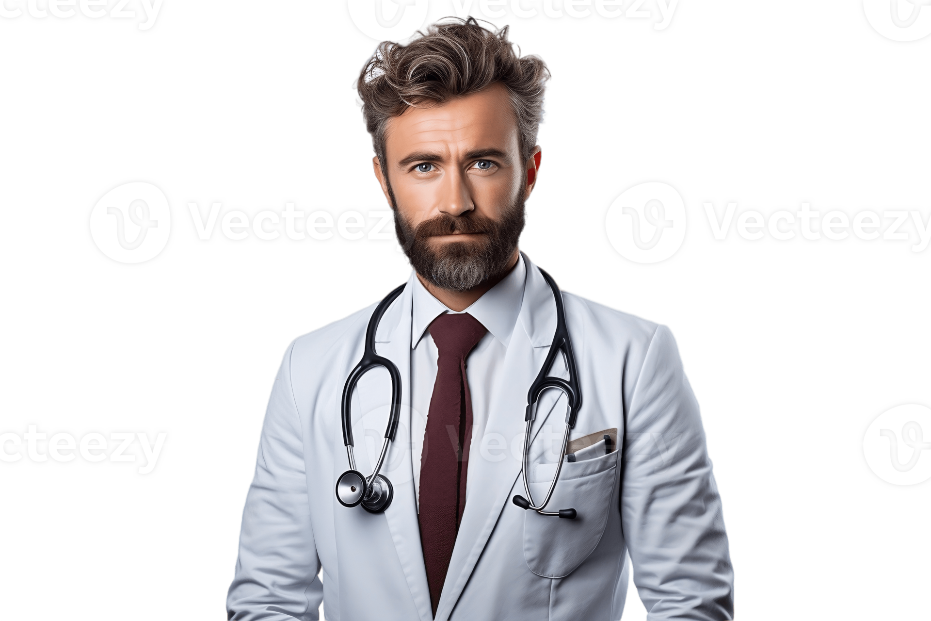 AI generated Doctor Man with Stethoscope on Transparent Background. AI 36048602 PNG