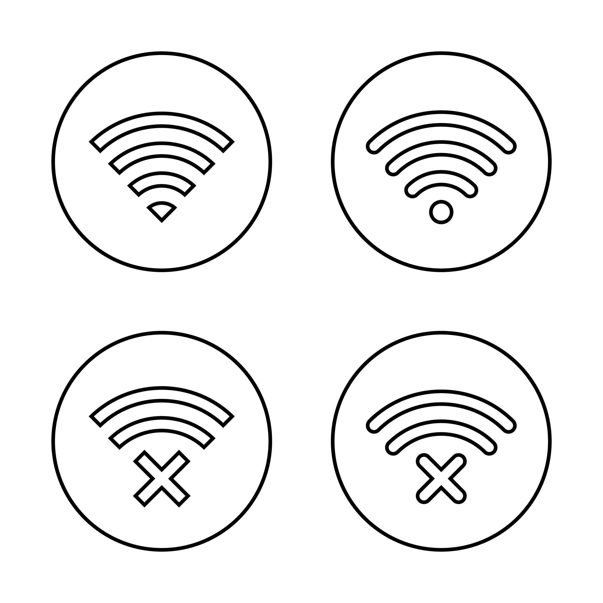 Connect And Disconnect Wifi Line Icon On Circle Outline 36050517 Vector