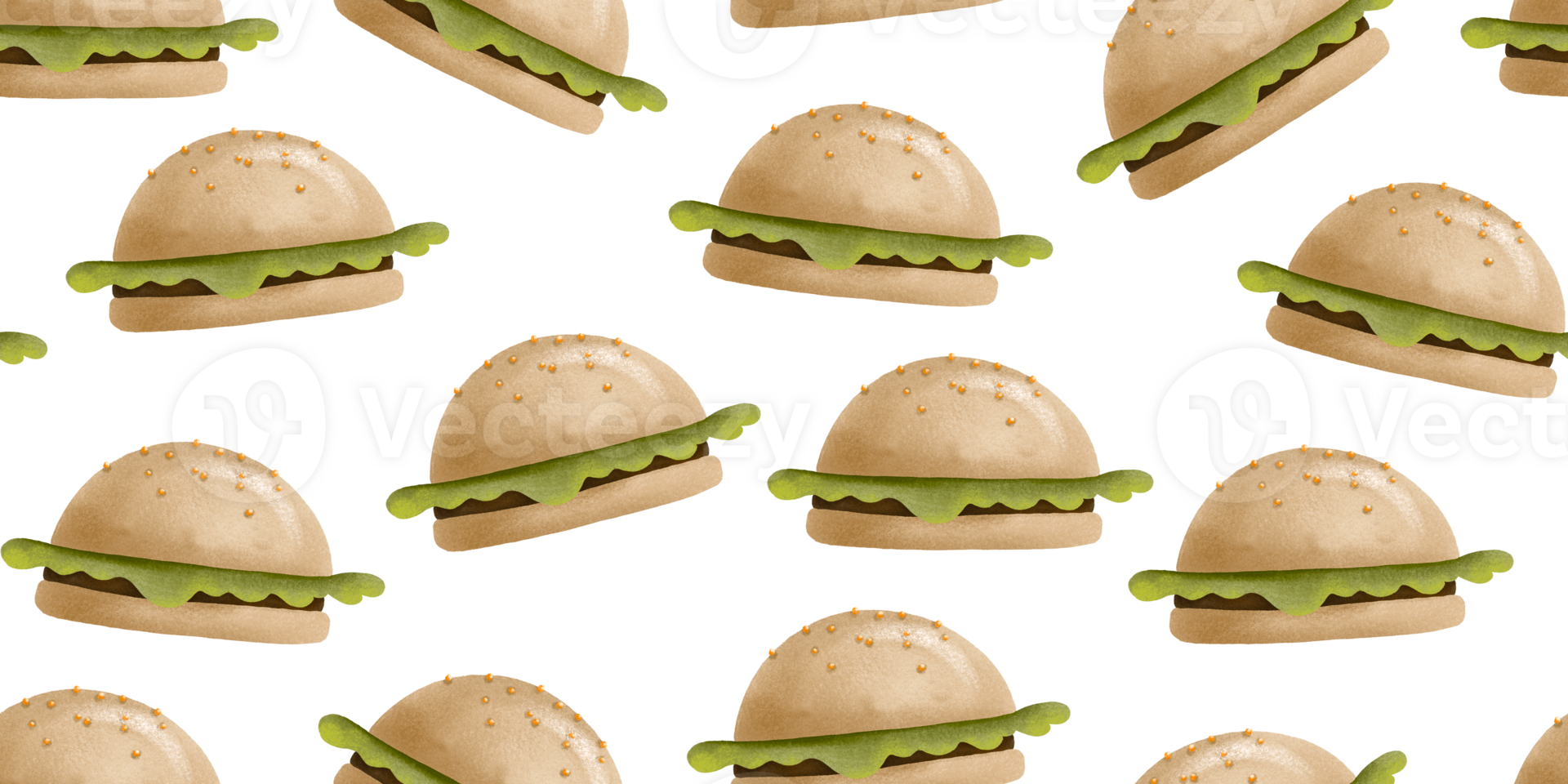 Burger endless background. Digitally hand drawn fast food seamless ... Burger endless background. Digitally hand drawn fast food seamless ...