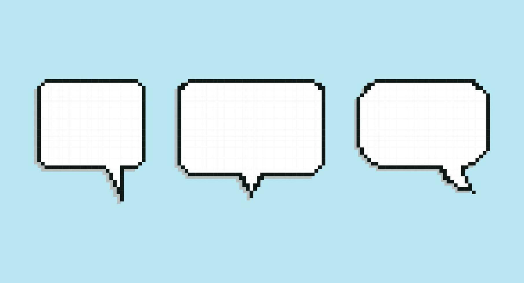Pixel empty speech bubble. Chat speech. Communication box. Dialog cloud ...