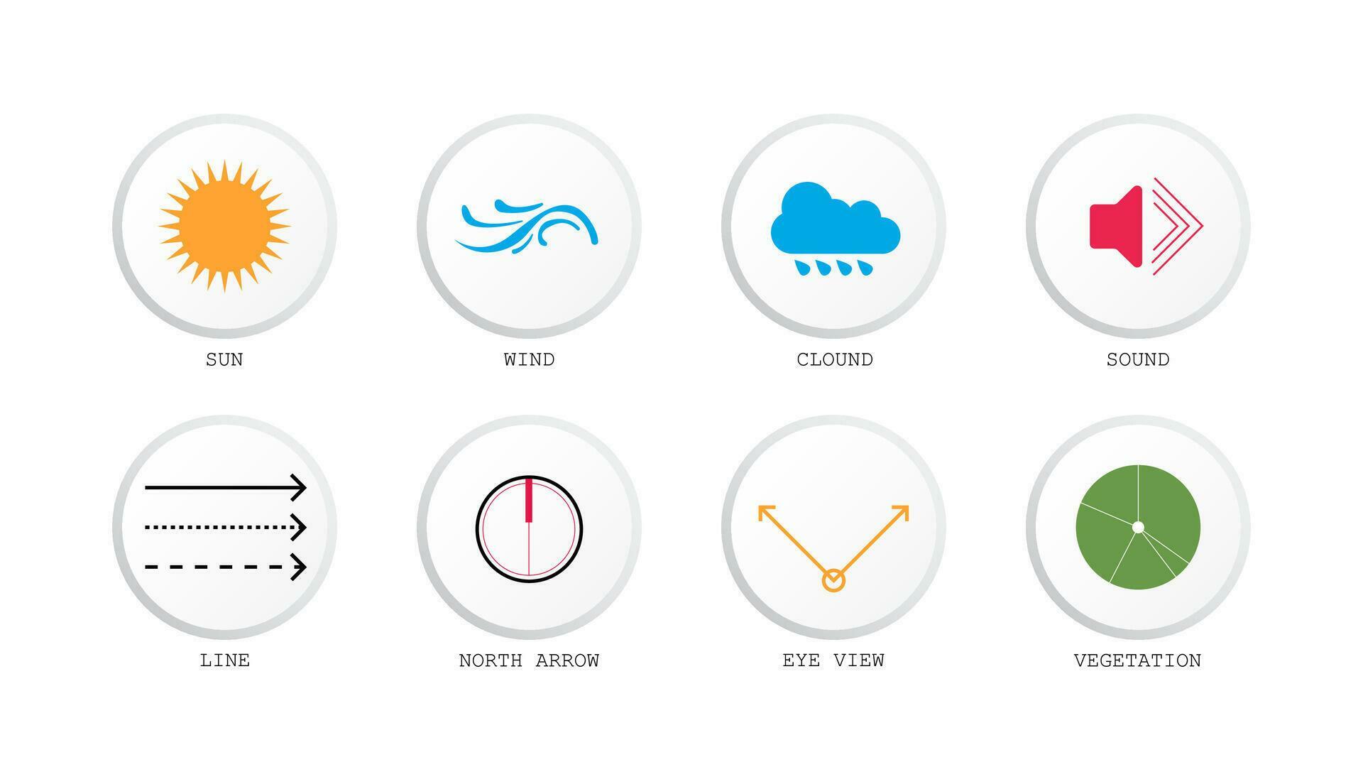 architecture site analysis symbol icon element drawing graphic flat ...