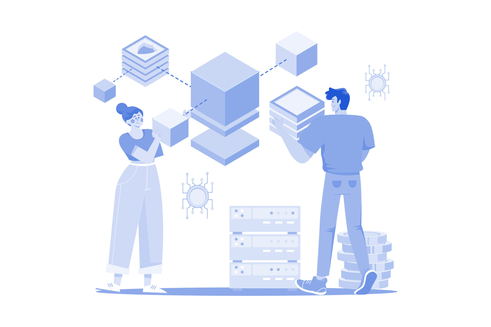 Connecting Blocks In Blockchain Technology 36058487 Vector Art at Vecteezy