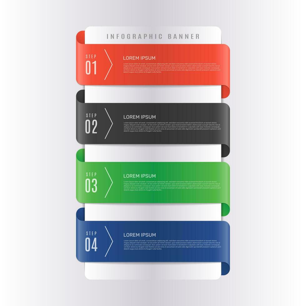 Gradient realistic colorful step infographics. - Vector. 36059229 ...