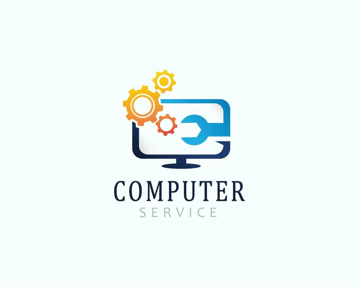 computer logo creative design template service option design concept ...