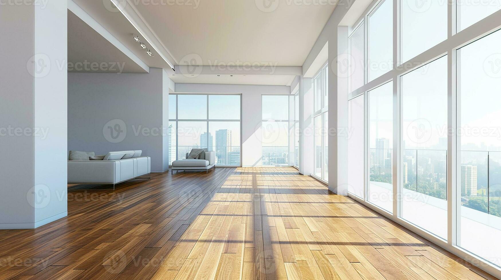 AI generated empty living room interior design minimal aesthetic 3d ...