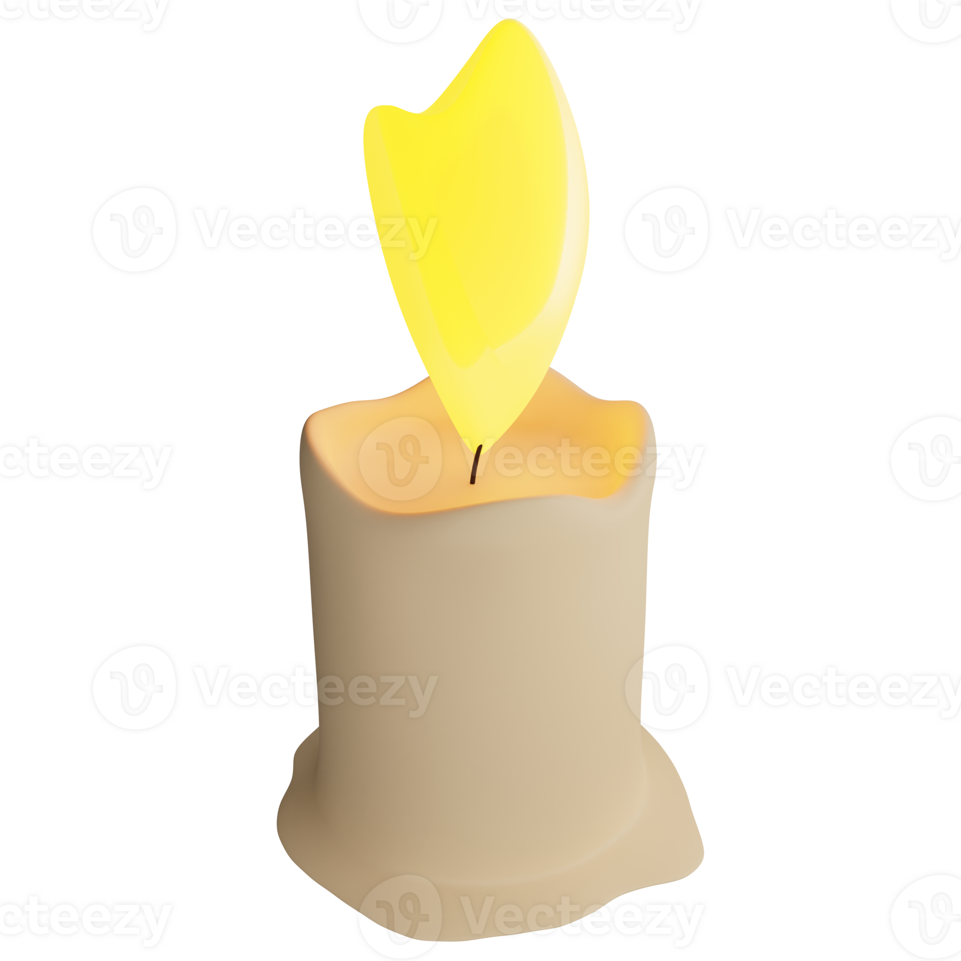 Candle clipart flat design icon isolated on transparent background, 3D render Halloween concept ...