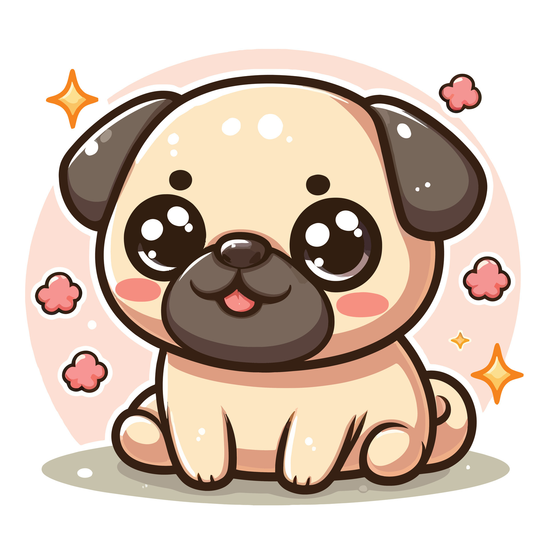 Cute pug dog cartoon clip art 36066688 Vector Art at Vecteezy