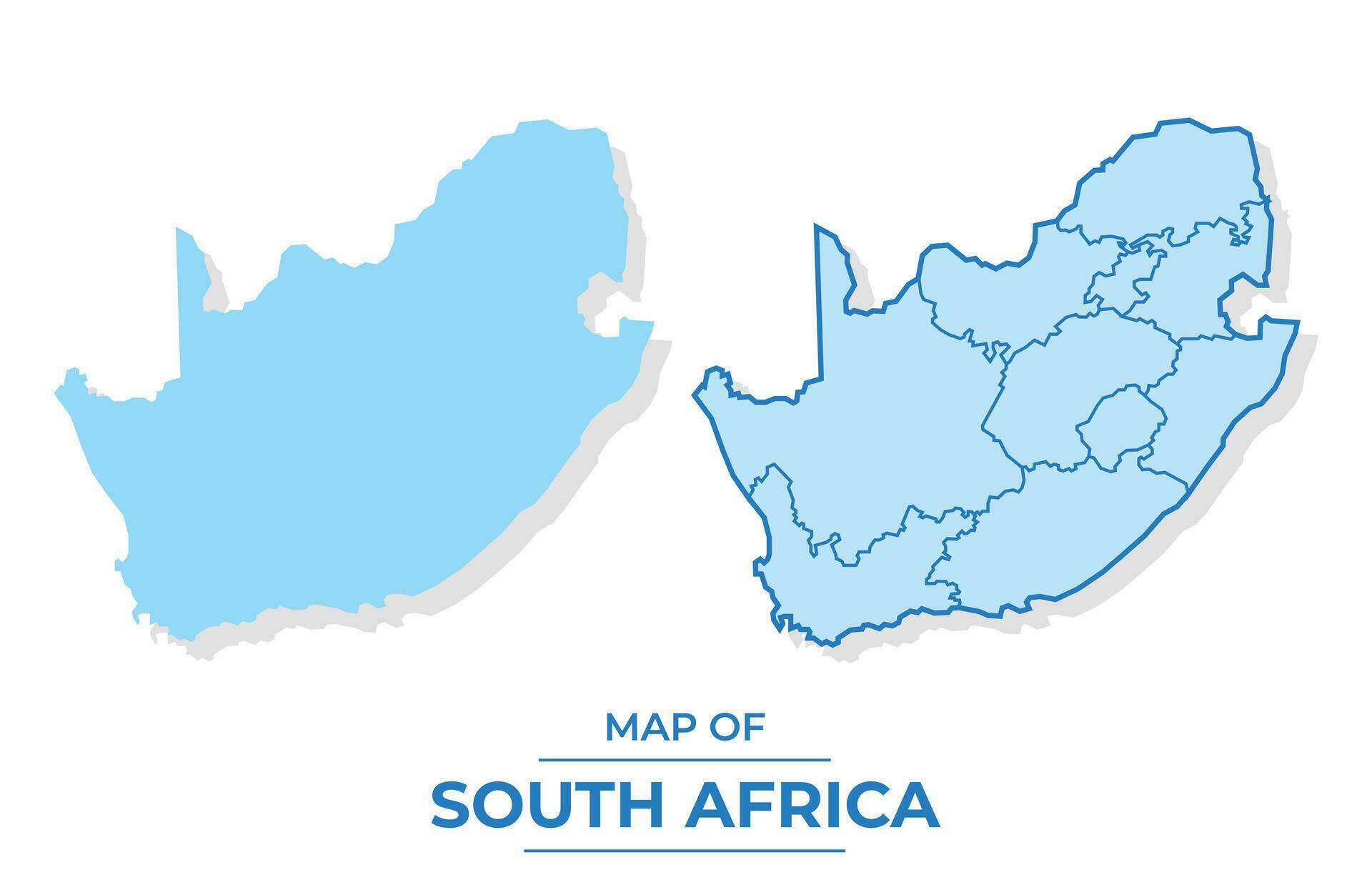 Vector South Africa map set simple flat and outline style illustration ...