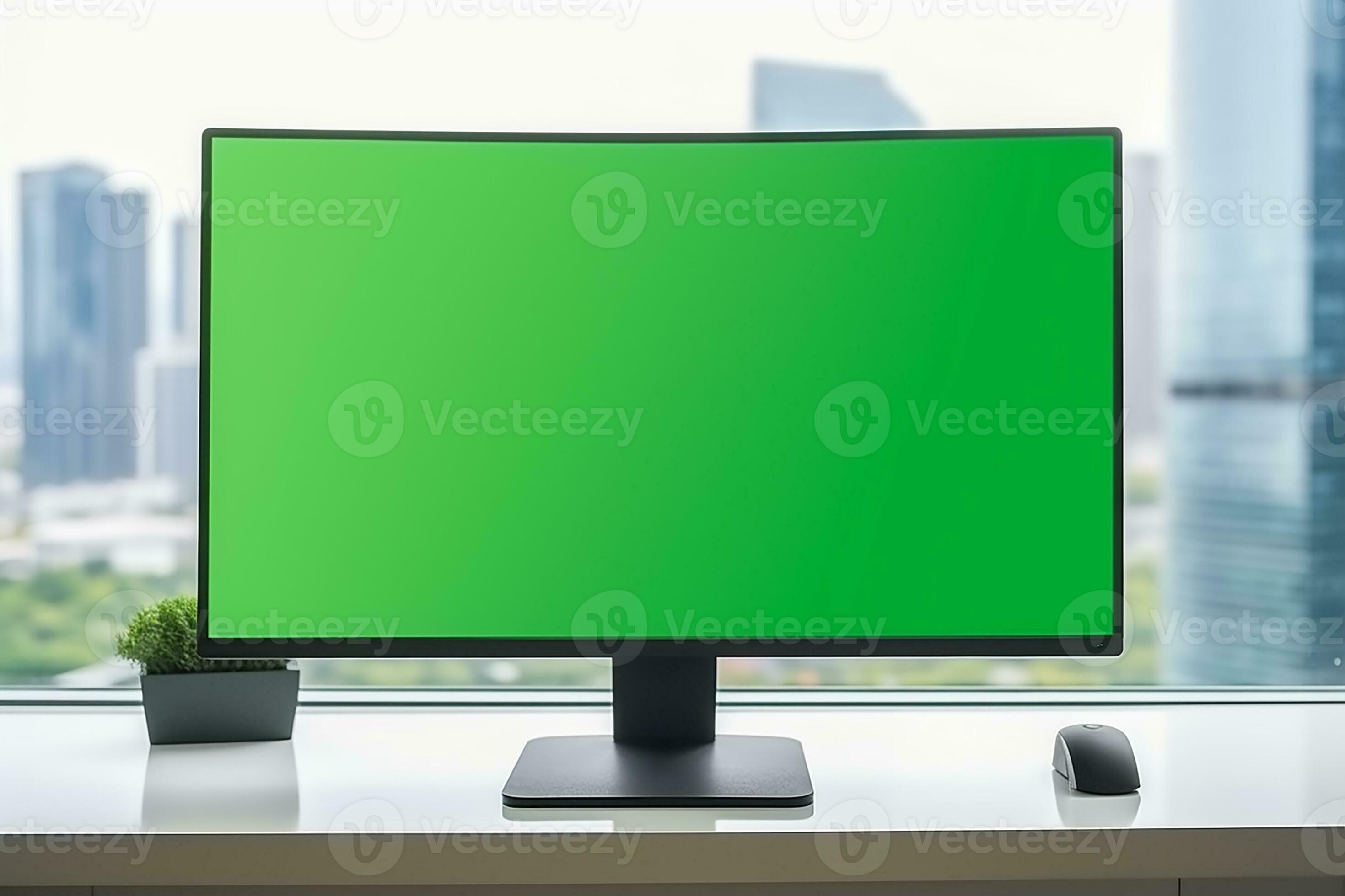 AI generated a blank an empty monitor led LCD screen for mockup in ...