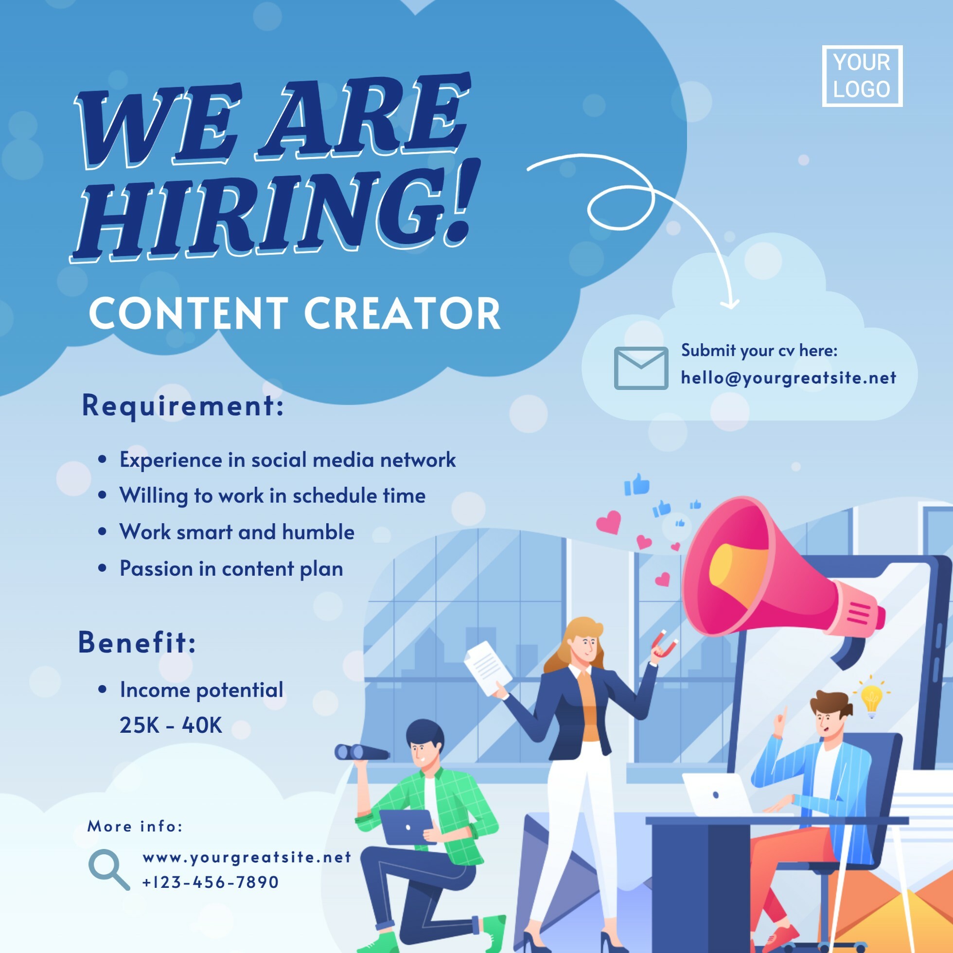 Job Recruitment Set For Linkedin Post 36070823 Template