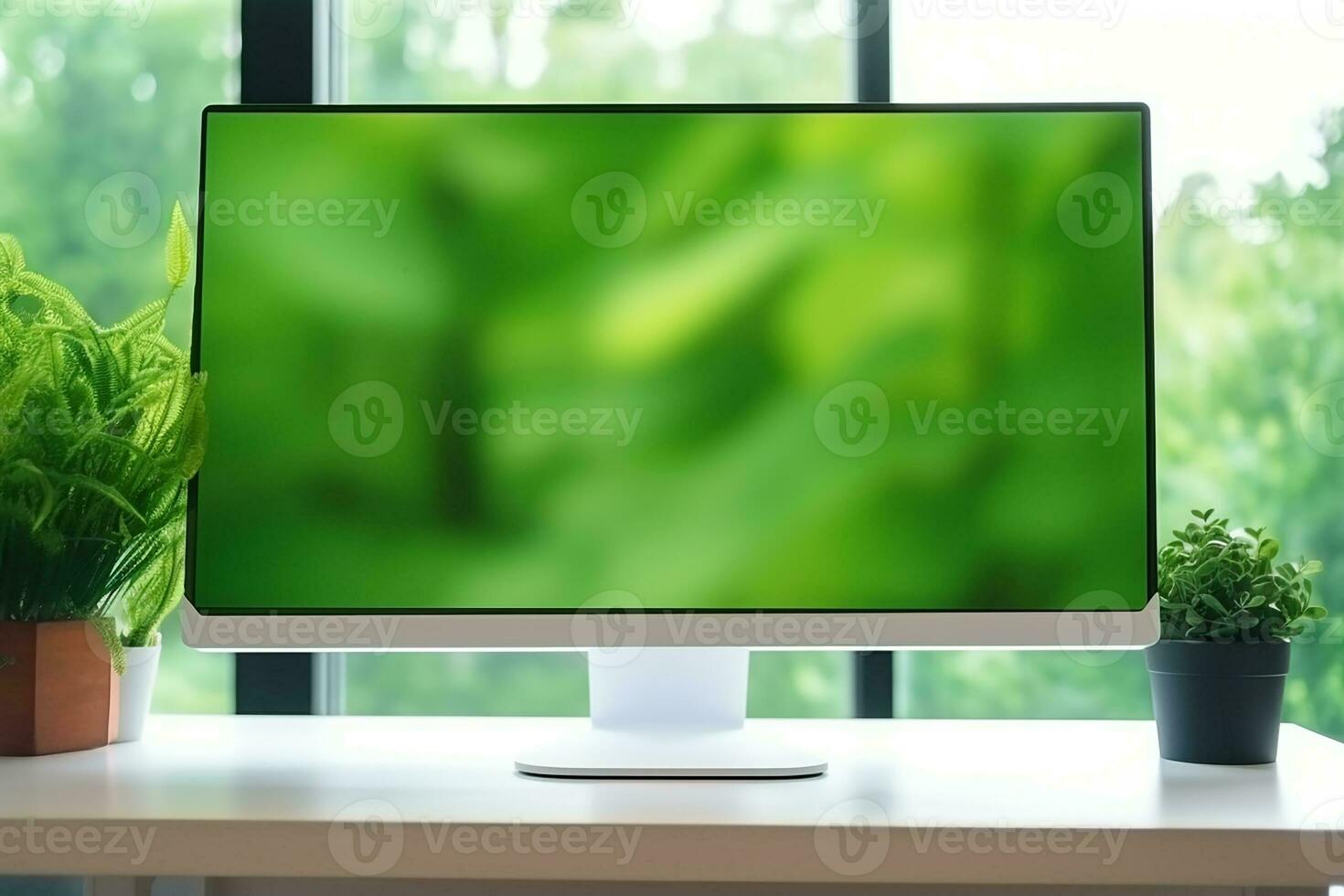 AI generated a blank an empty monitor led LCD screen for mockup in ...