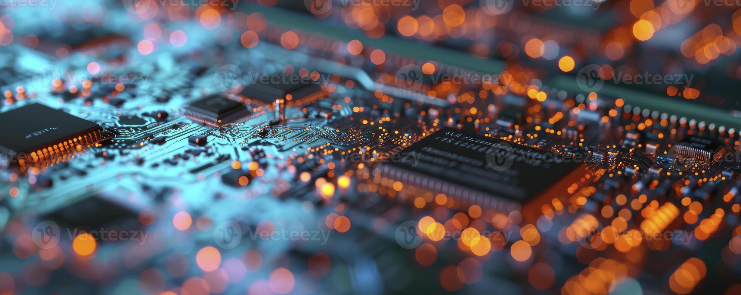 AI generated Printed circuit board futuristic server Circuit board futuristic server code ...