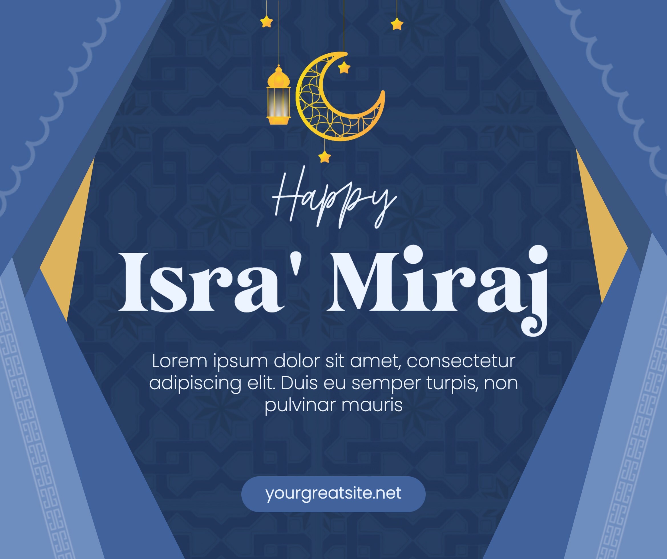 Isra' Miraj Greeting Facebook Post 36075410 Template