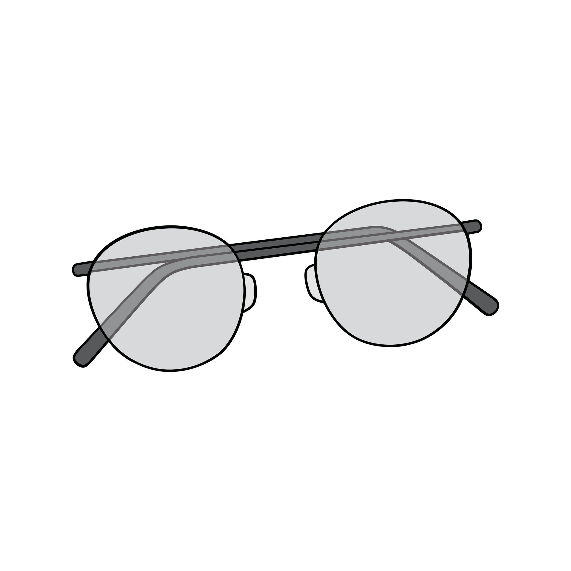 Niños Dibujo Dibujos Animados Vector Ilustración Elegante Lentes Icono Aislado En Blanco