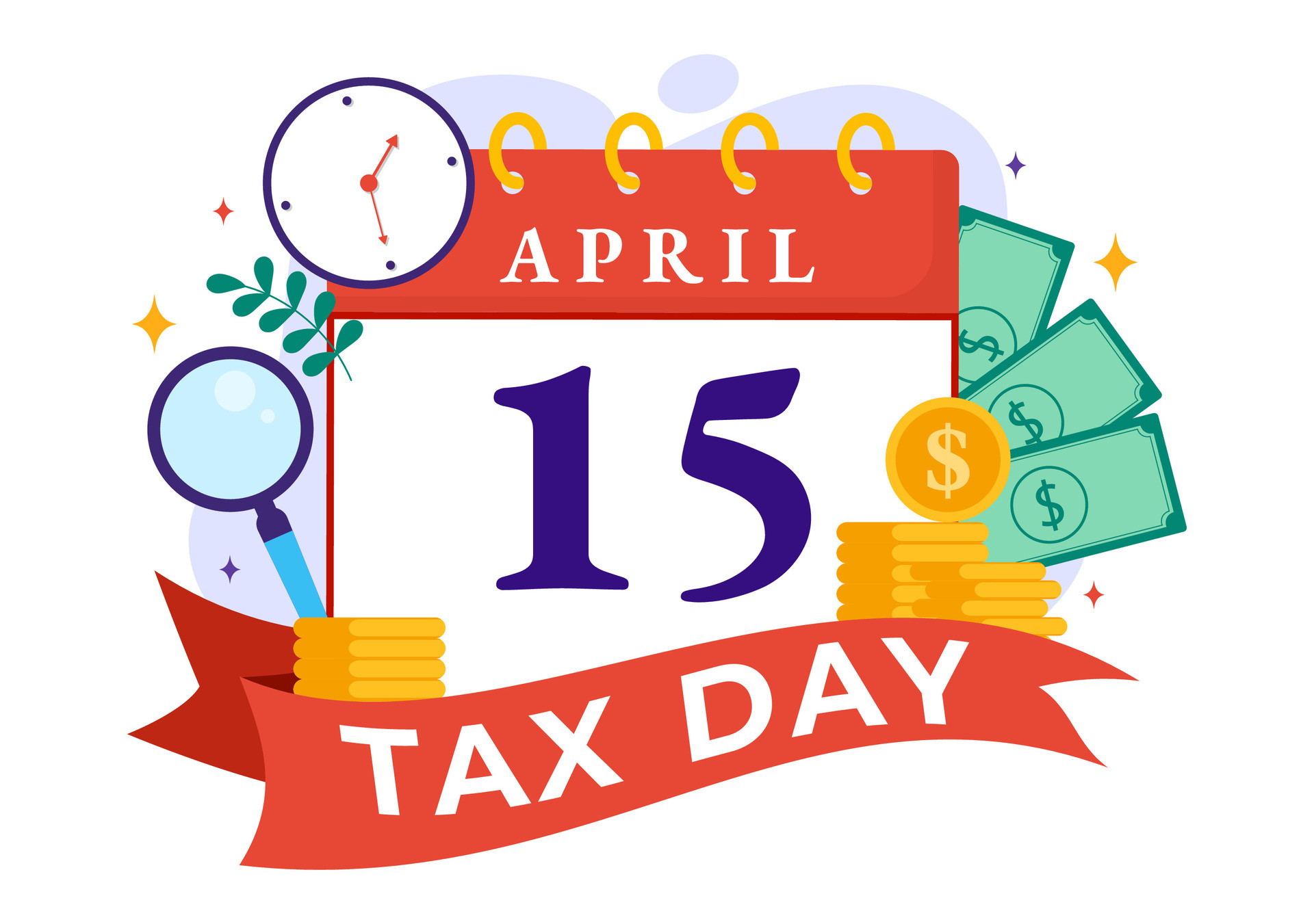 Happy Tax Day Vector Illustration on 15 April with Clipboard Tax Form ... Happy Tax Day Vector Illustration on 15 April with Clipboard Tax Form ...