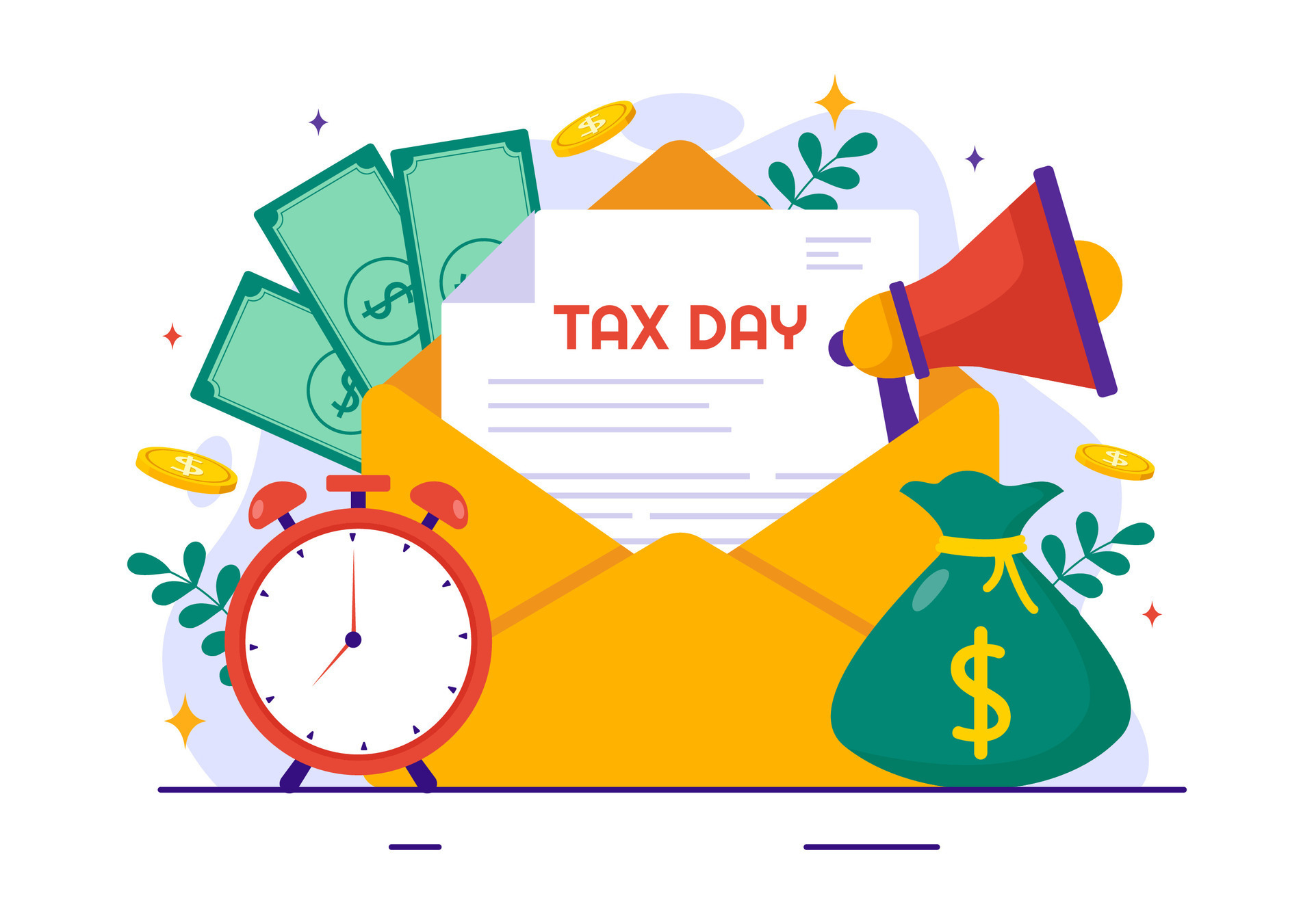 Happy Tax Day Vector Illustration on 15 April with Clipboard Tax Form ... Happy Tax Day Vector Illustration on 15 April with Clipboard Tax Form ...