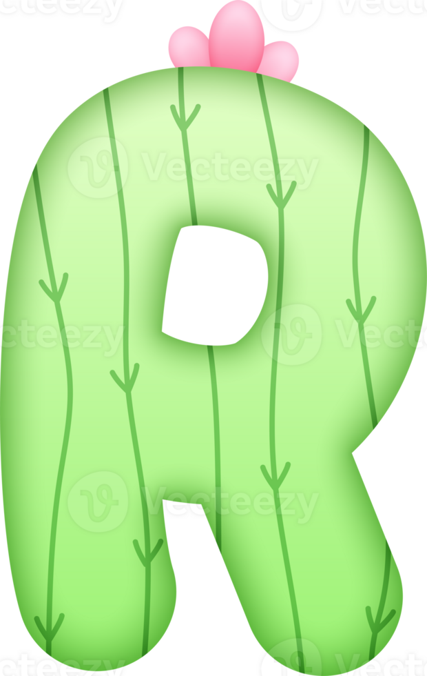 Cactus Alphabet Cute Letter R 36077805 Png