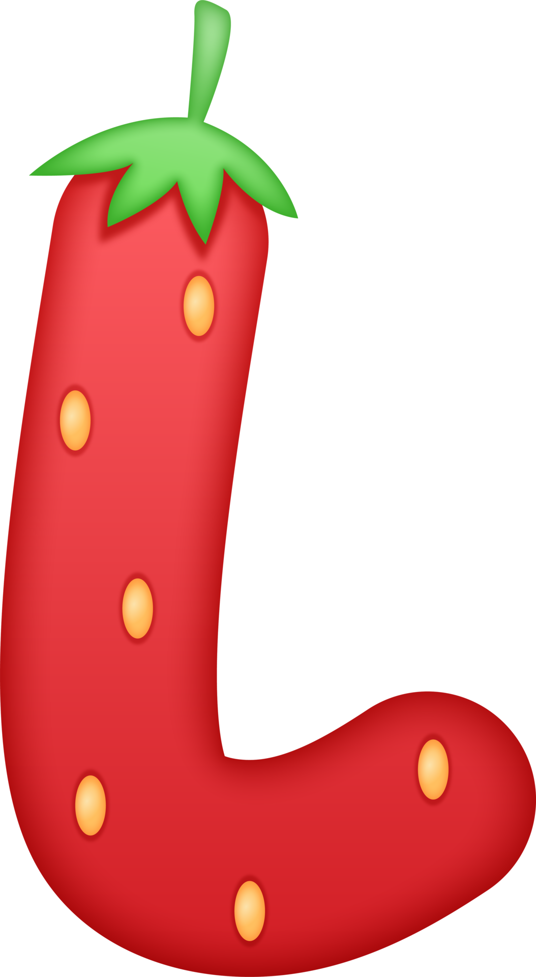 Strawberry Alphabet Cute Letter L 36077894 Png