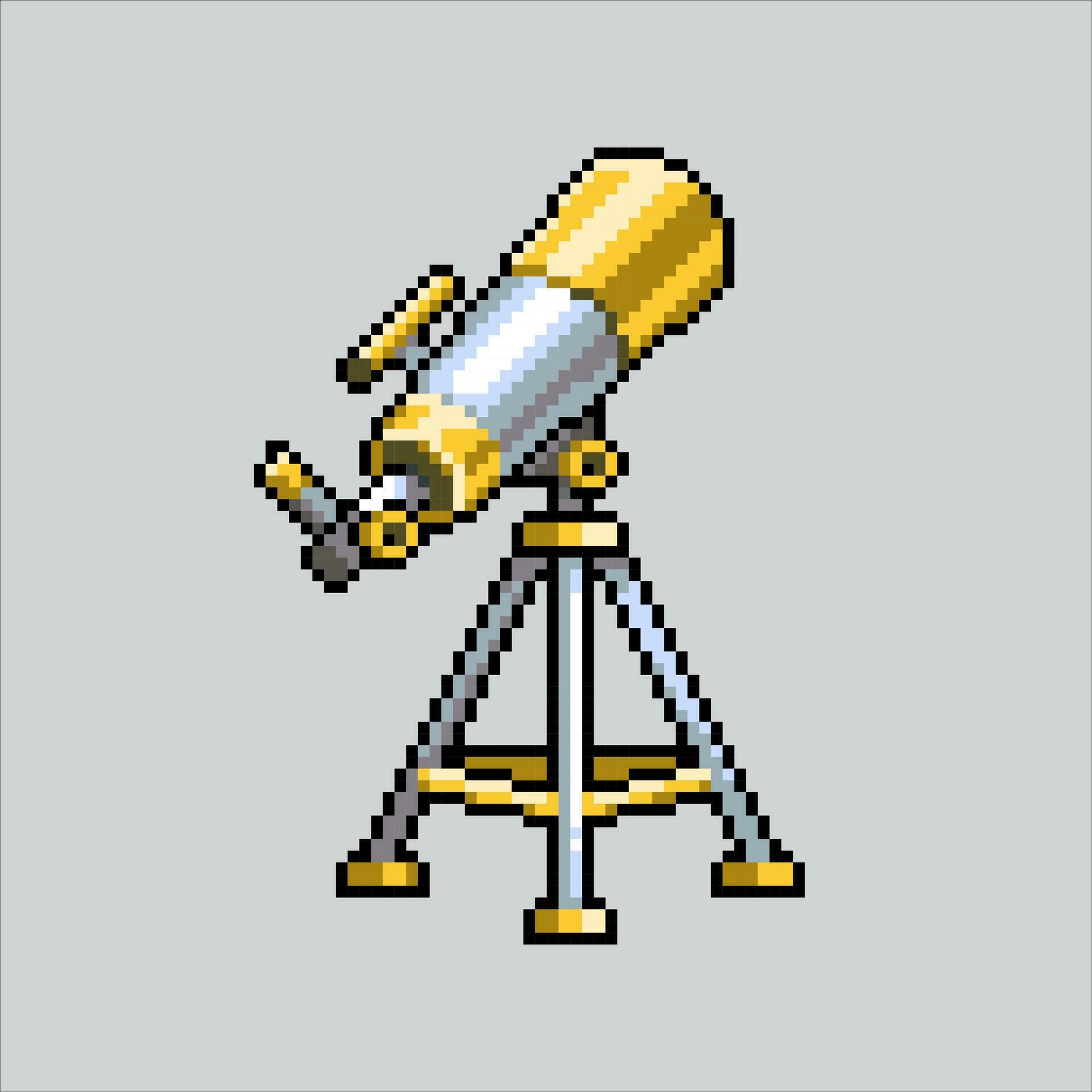 Pixel Art Illustration Telescope Pixelated Telescope Space Telescope Satellite Pixelated For