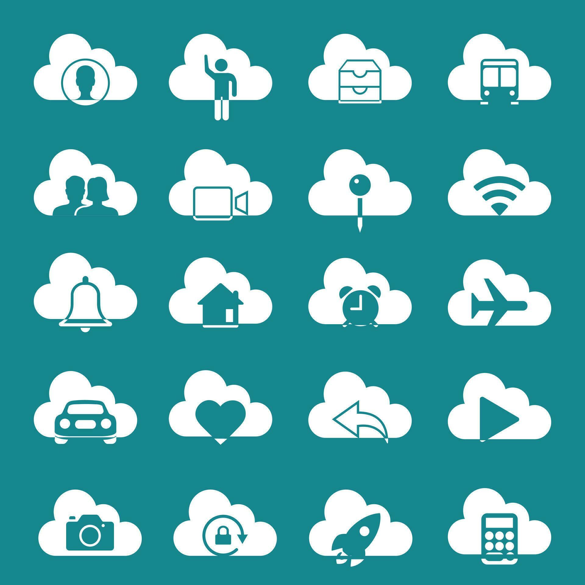 Cloud service and network related icons 36078879 Vector Art at Vecteezy