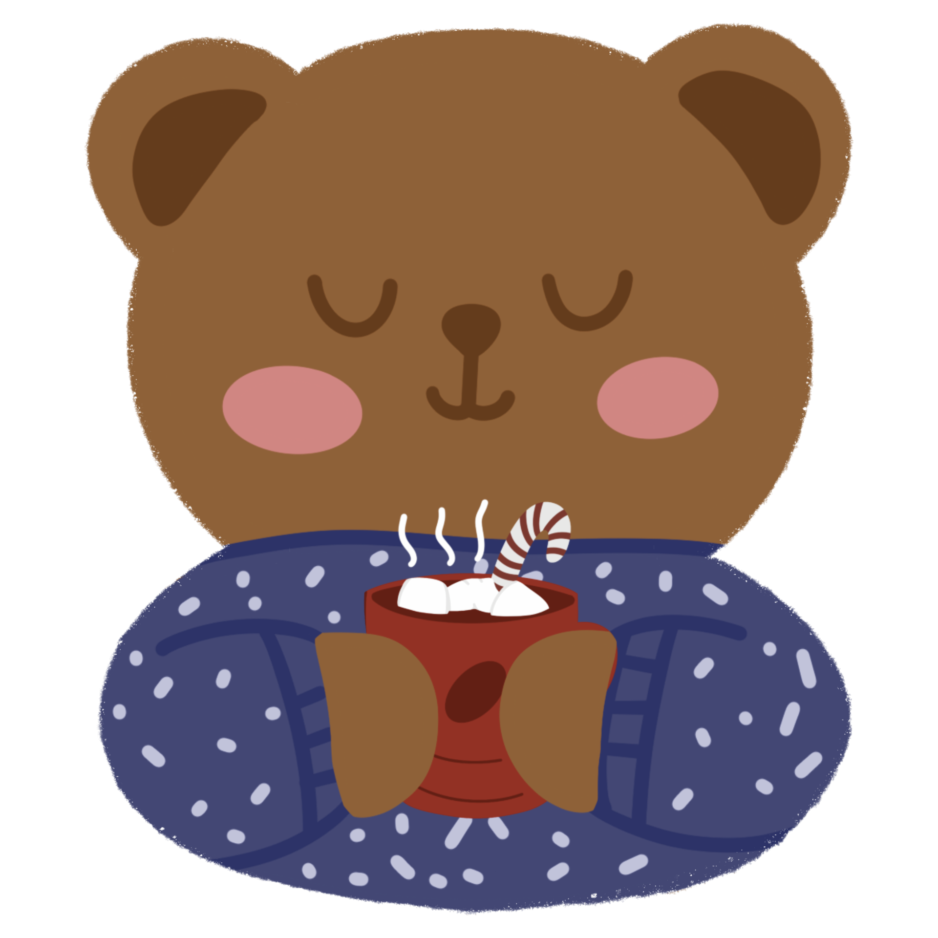 Cute Bear with Chocolate warm drink 36081176 PNG