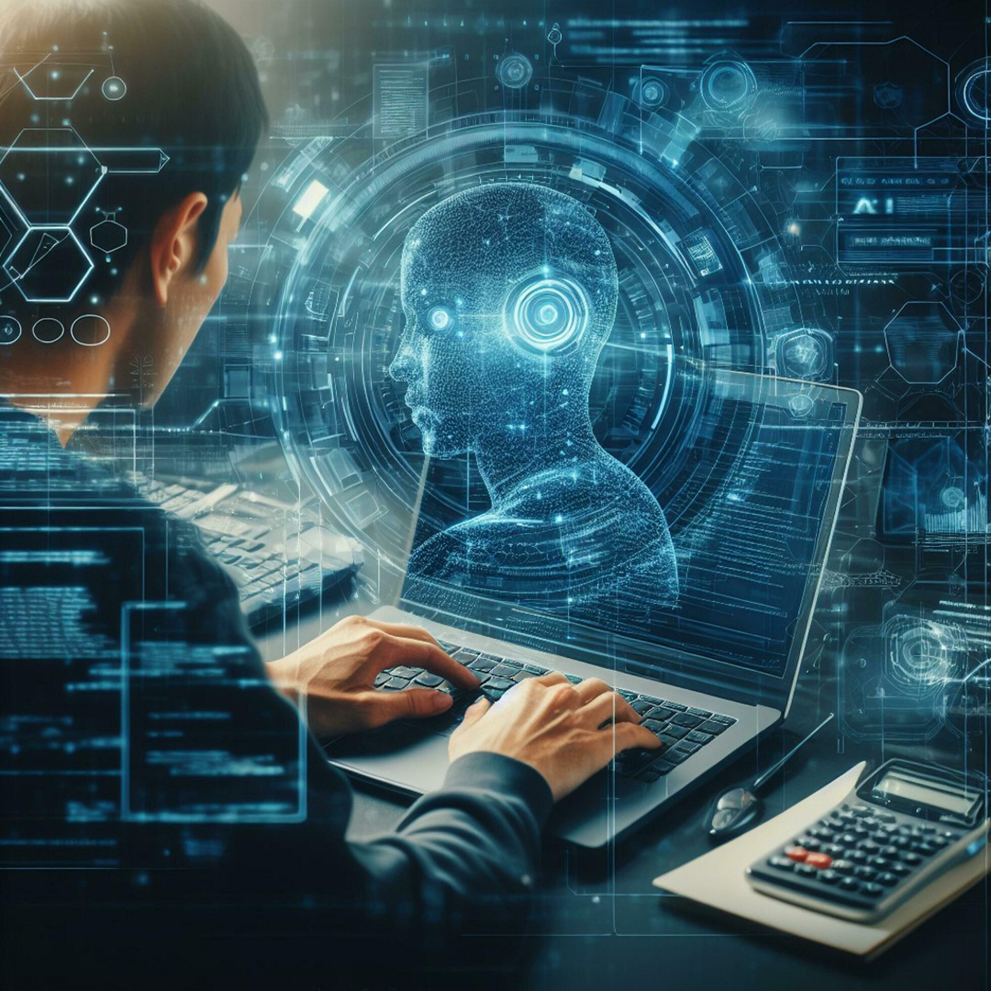 AI generated digital technology computer engineer working on a computer ...