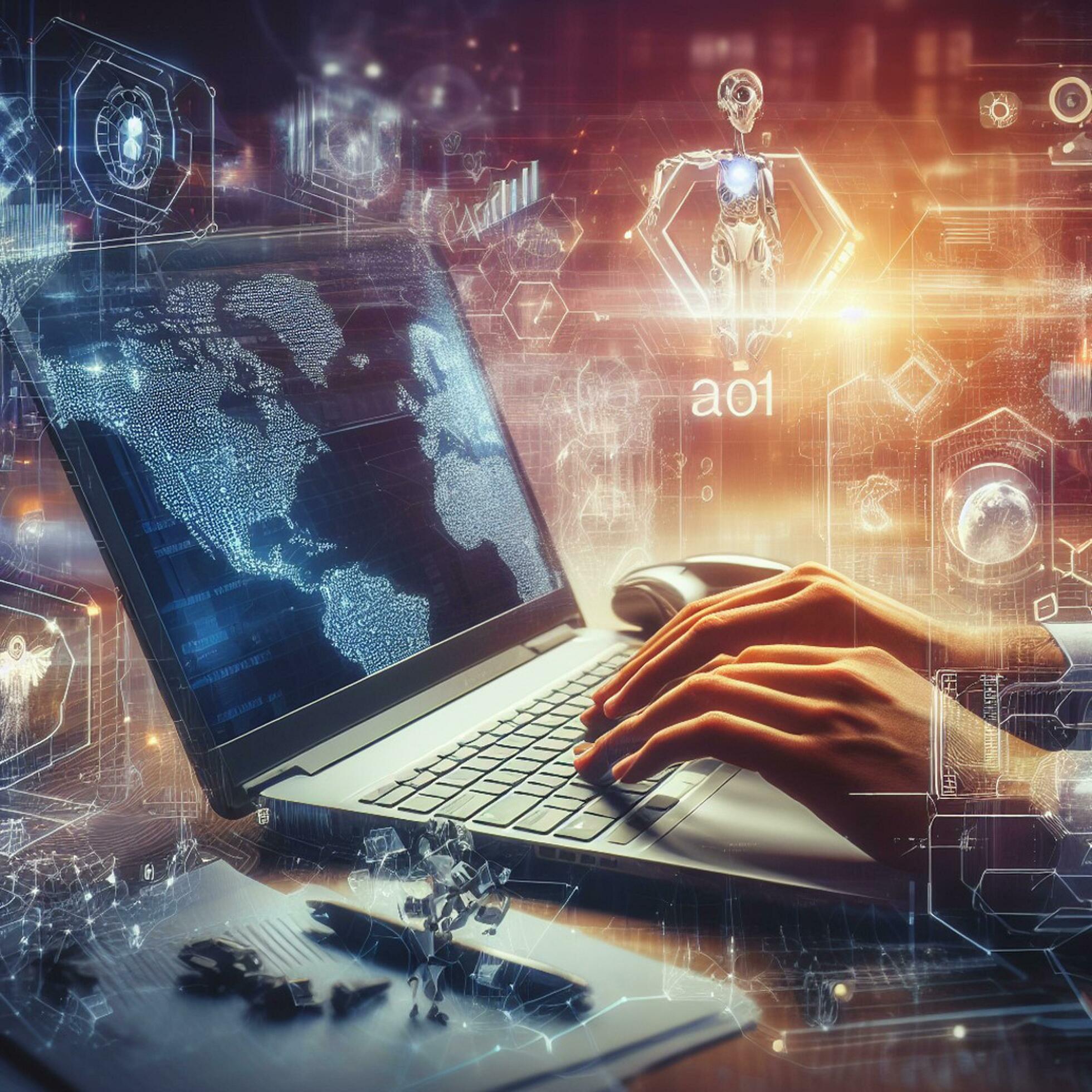 AI generated digital technology computer engineer working on a computer ...