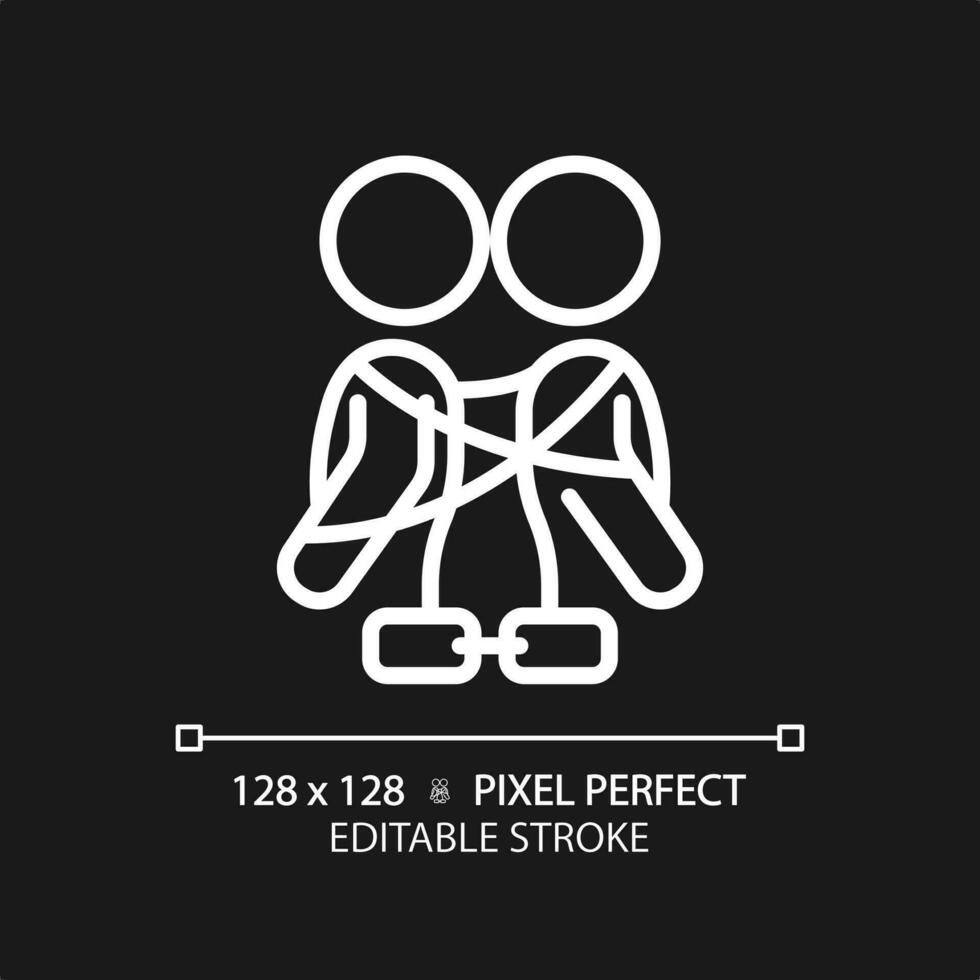 2D pixel perfect editable white codependency icon, isolated simple ... 2D pixel perfect editable white codependency icon, isolated simple ...