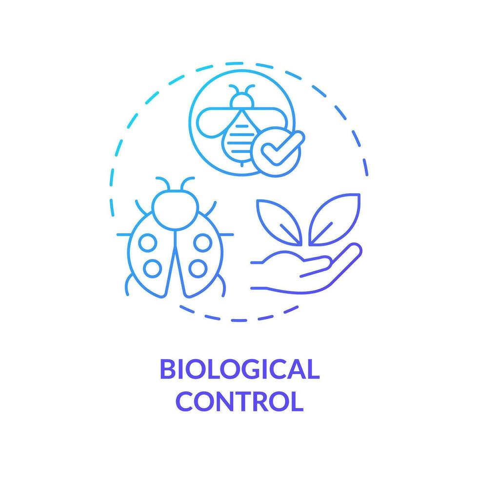 2D gradient biological control icon, isolated vector, integrated pest ...