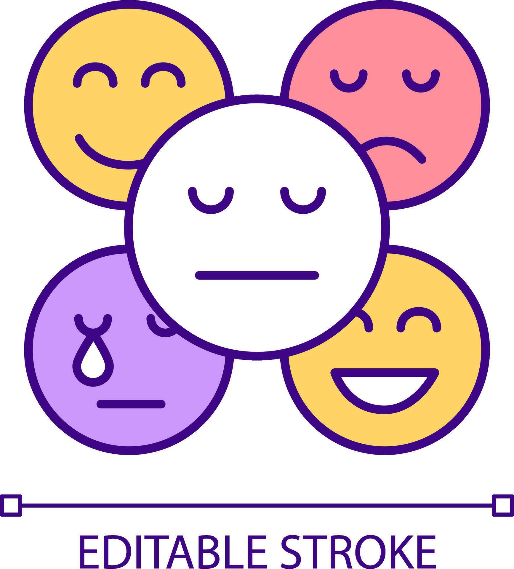 2D editable lack of empathy icon representing codependent relationship, isolated vector ...