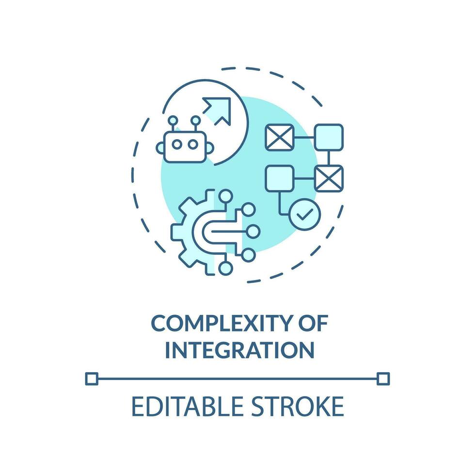 2d Editable Blue Complexity Of Integration Icon Monochromatic Isolated