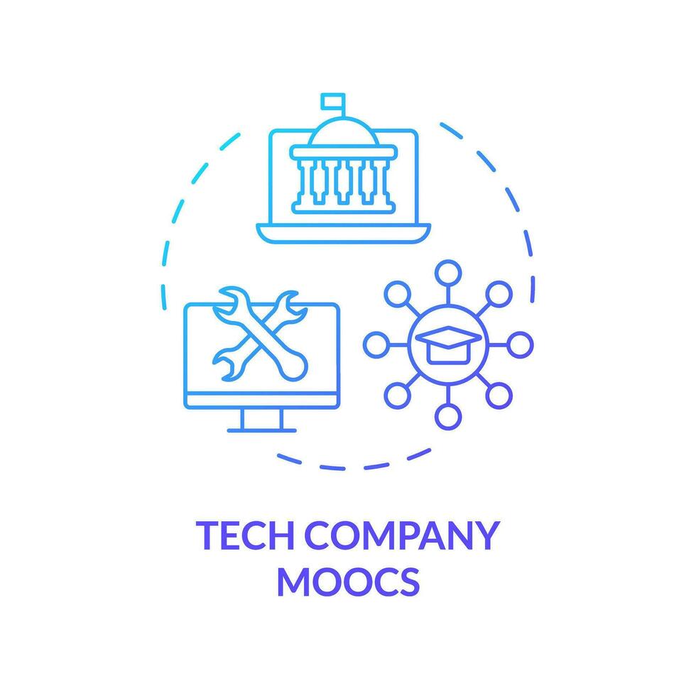 2d Gradient Icon Tech Company Moocs Concept Simple Isolated Vector