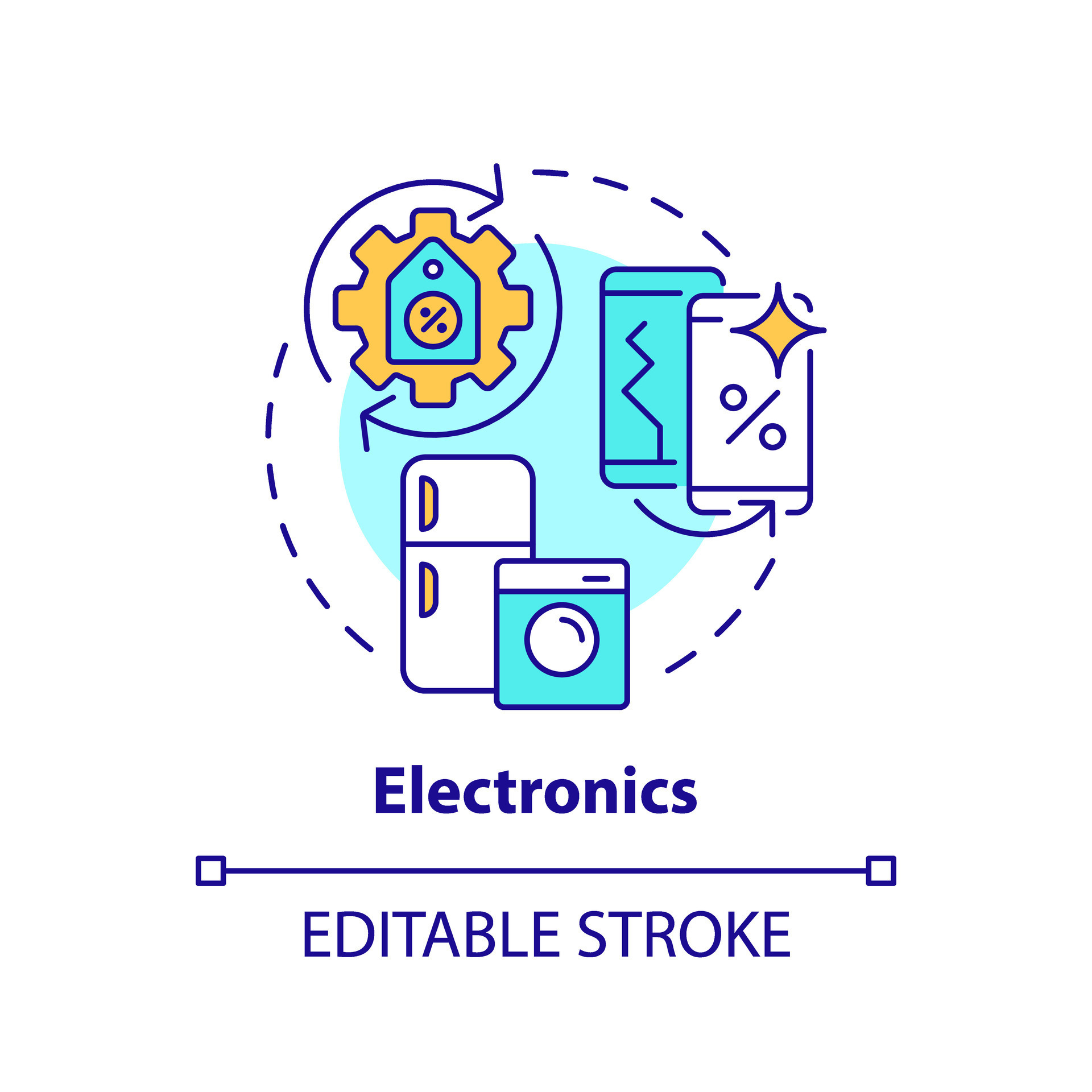 2D editable multicolor icon electronics concept, simple isolated vector ...