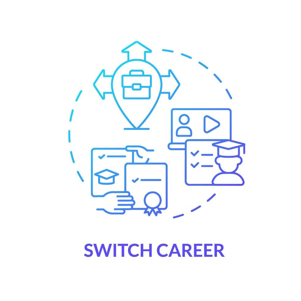 2d Gradient Icon Switch Career Concept Simple Isolated Vector Mooc