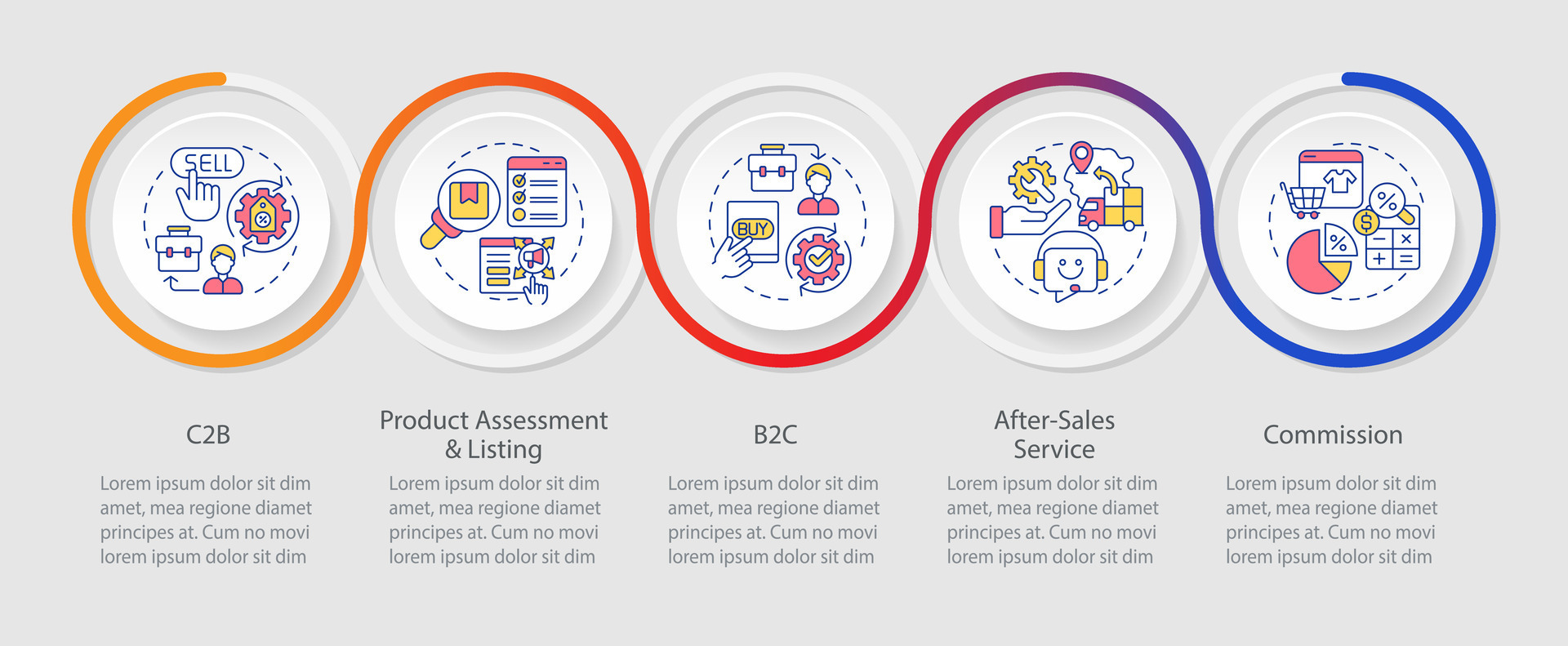 2D C2C multicolor vector infographics template, data visualization with ...