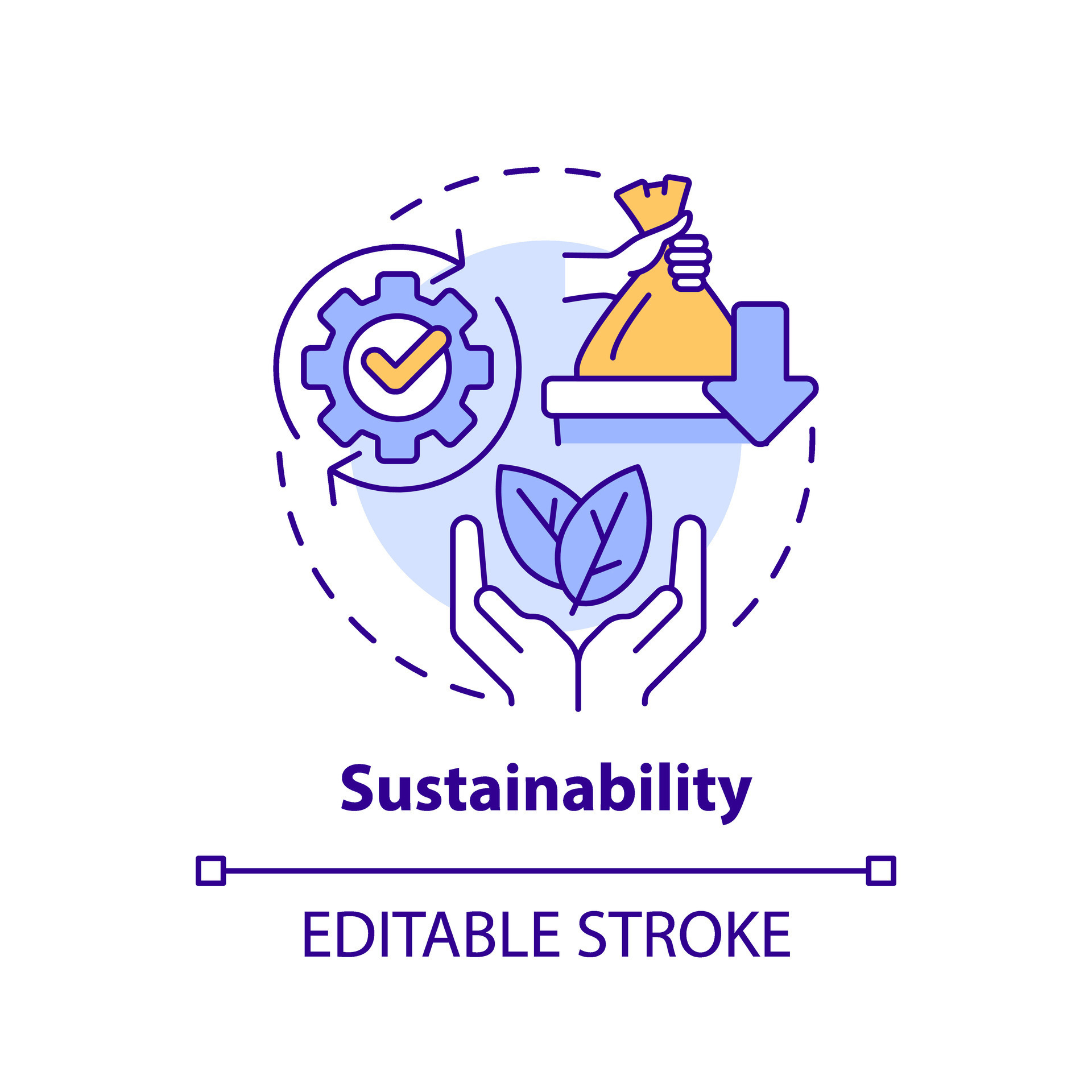 2D editable multicolor icon sustainability concept, simple isolated vector, C2C thin line ...